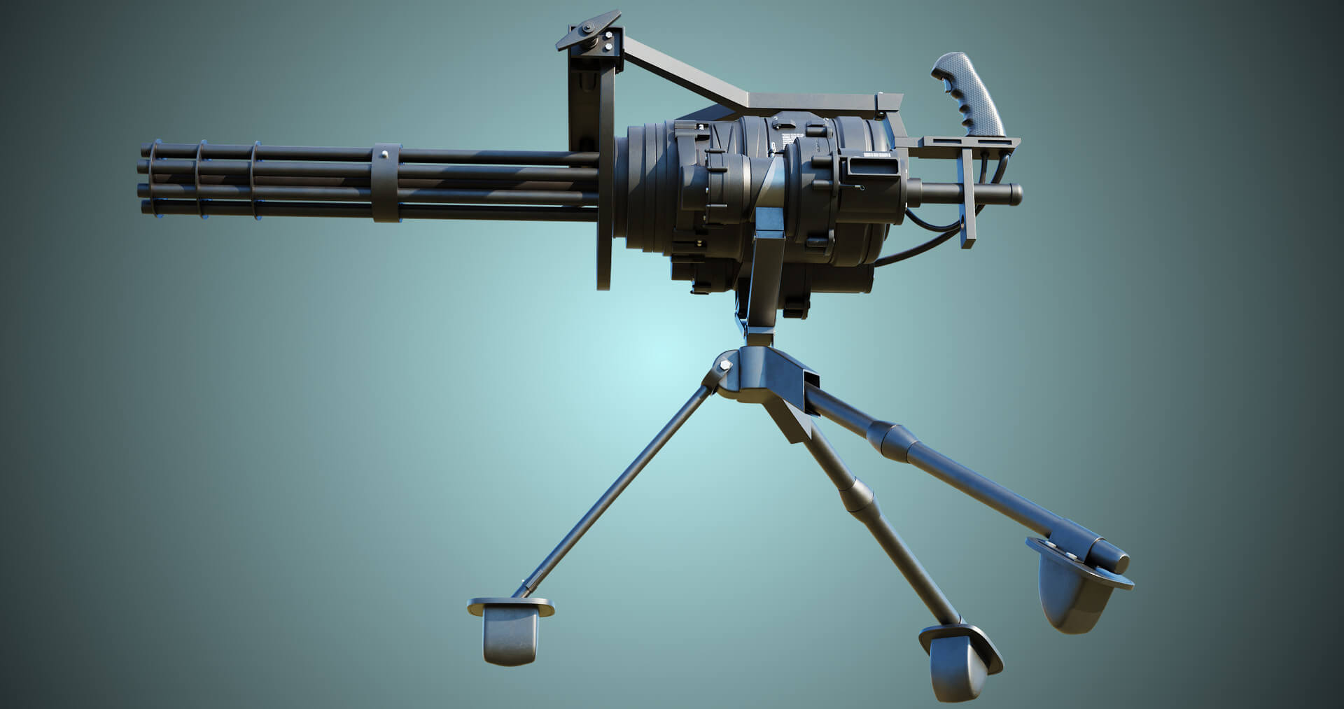 M134 Minigun All PBR Unity UE Textures Included - 3D Model by Eight Vertex
