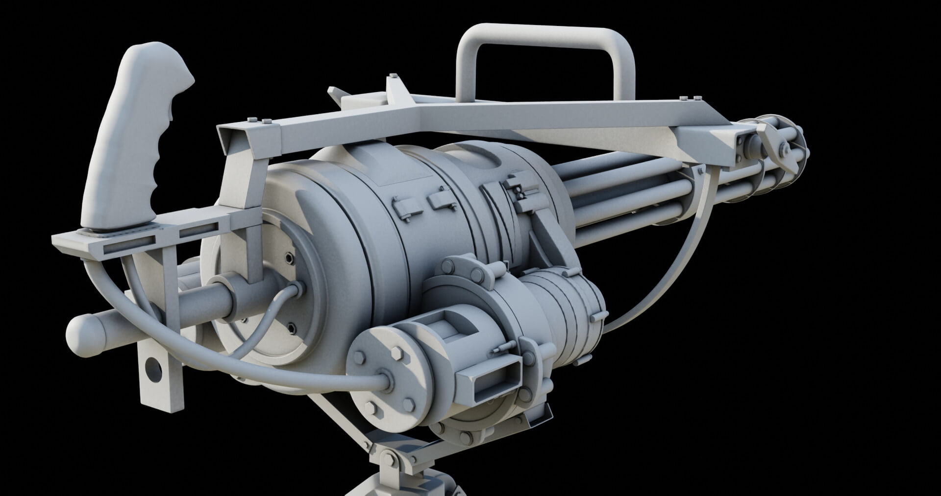 M134 Minigun All PBR Unity UE Textures Included - 3D Model by Eight Vertex