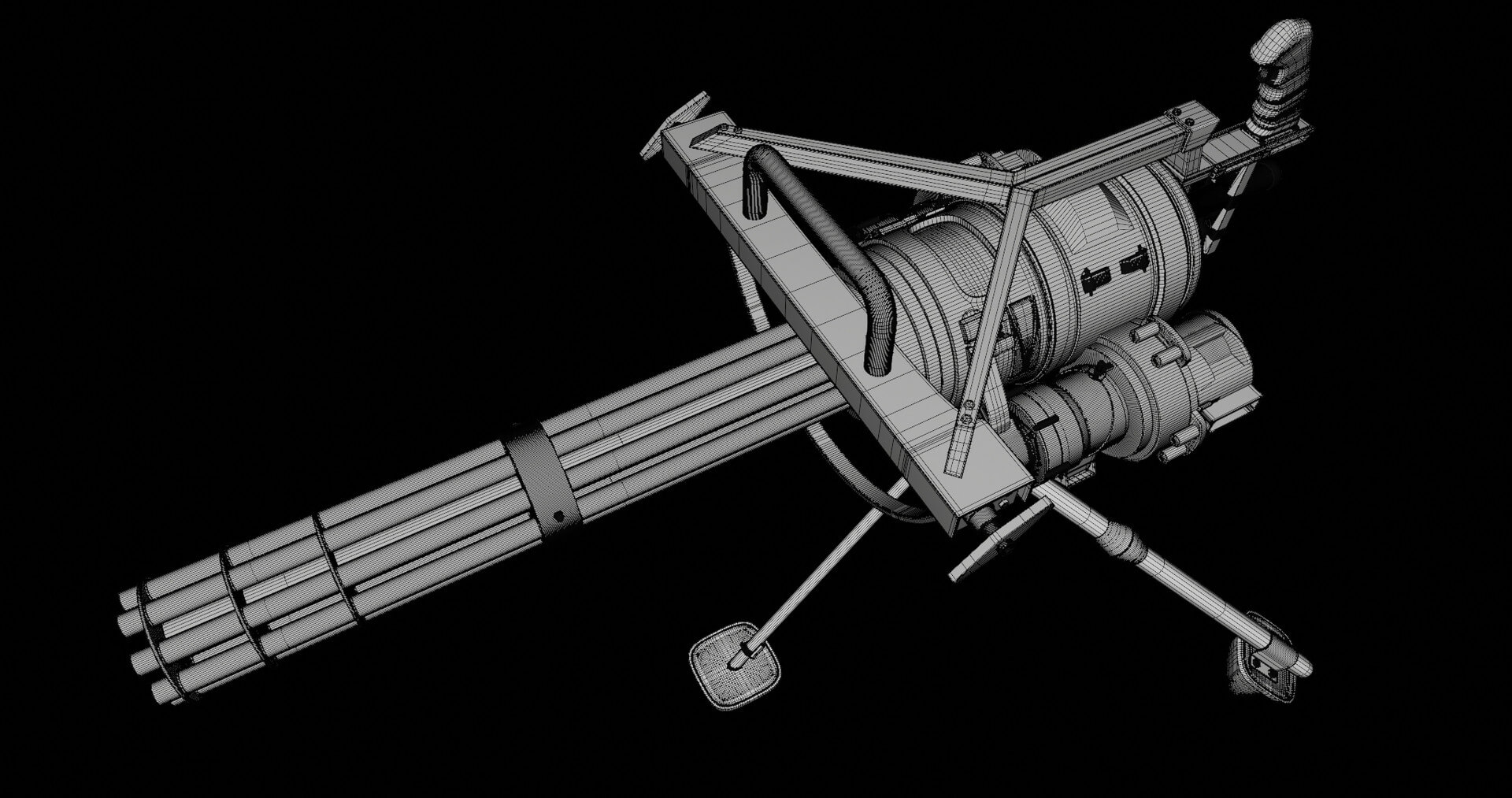 M134 Minigun All PBR Unity UE Textures Included - 3D Model by Eight Vertex
