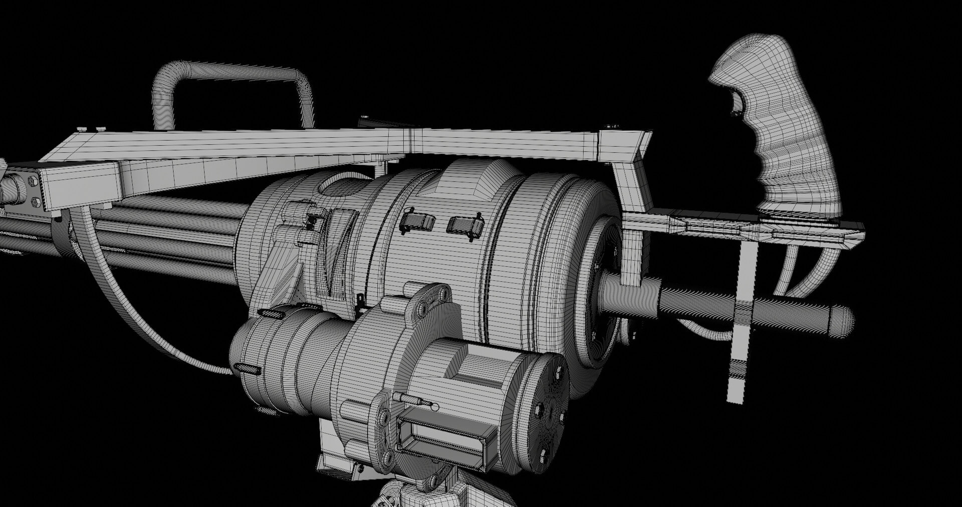 M134 Minigun All PBR Unity UE Textures Included - 3D Model by Eight Vertex