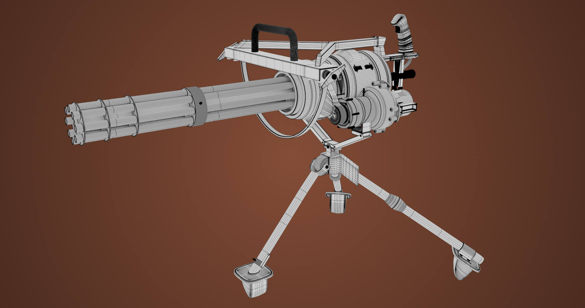 M134 Minigun Red Shark Skin All PBR Textures Included - 3D Model by ...