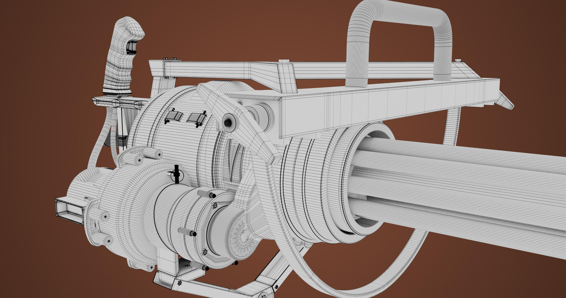 M134 Minigun Red Shark Skin All PBR Textures Included - 3D Model by ...