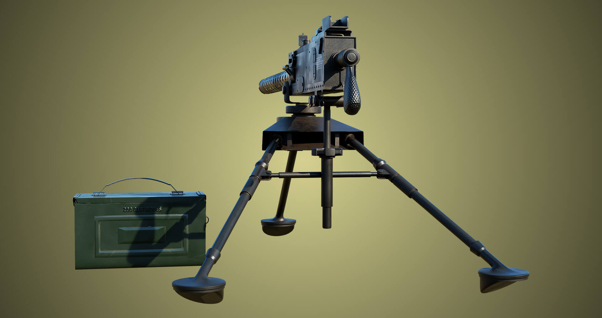 M1919 Browning Gun All PBR Unity UE Textures Included - 3D Model by ...