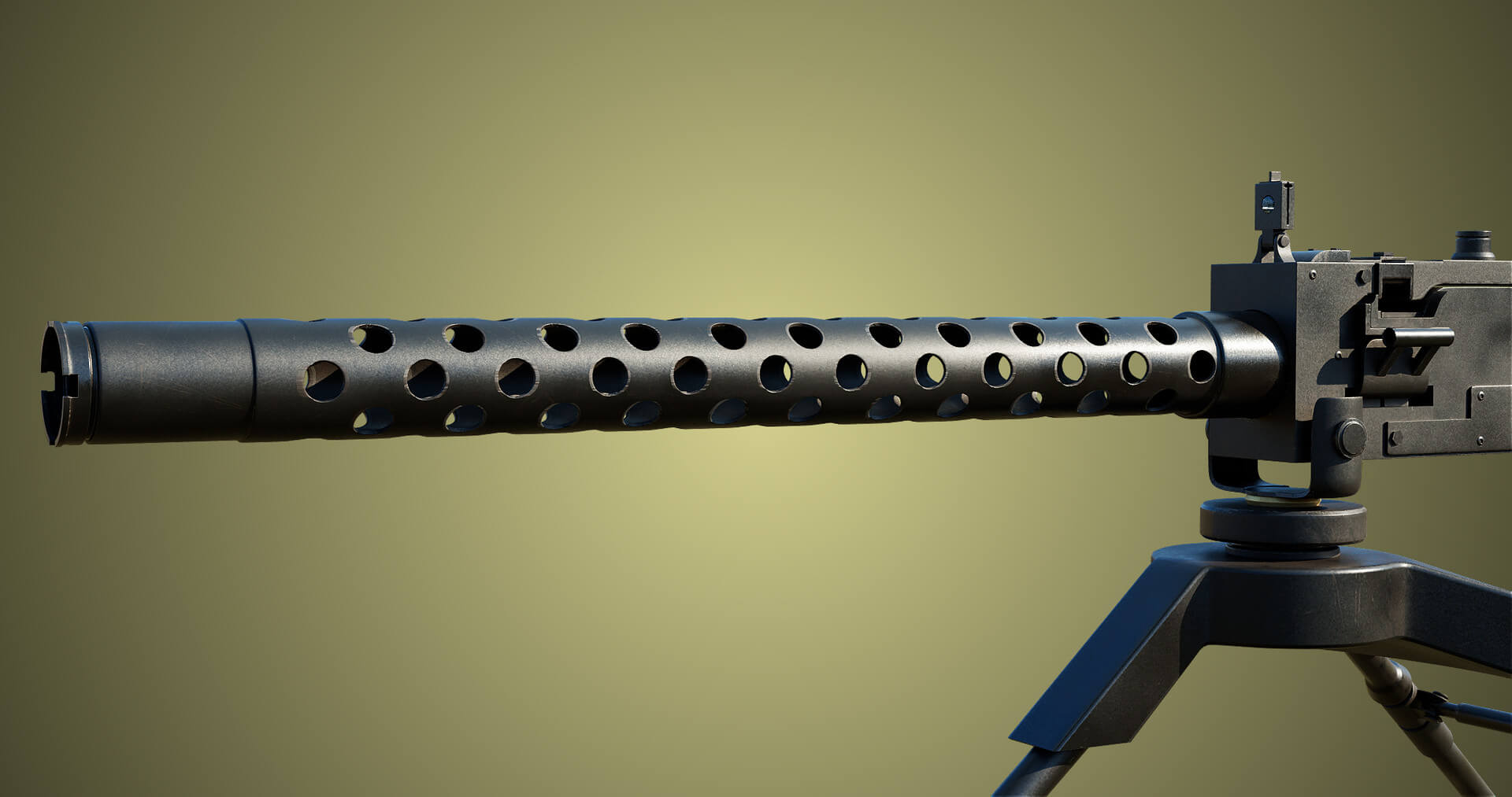 M1919 Browning Gun All PBR Unity UE Textures Included - 3D Model by ...