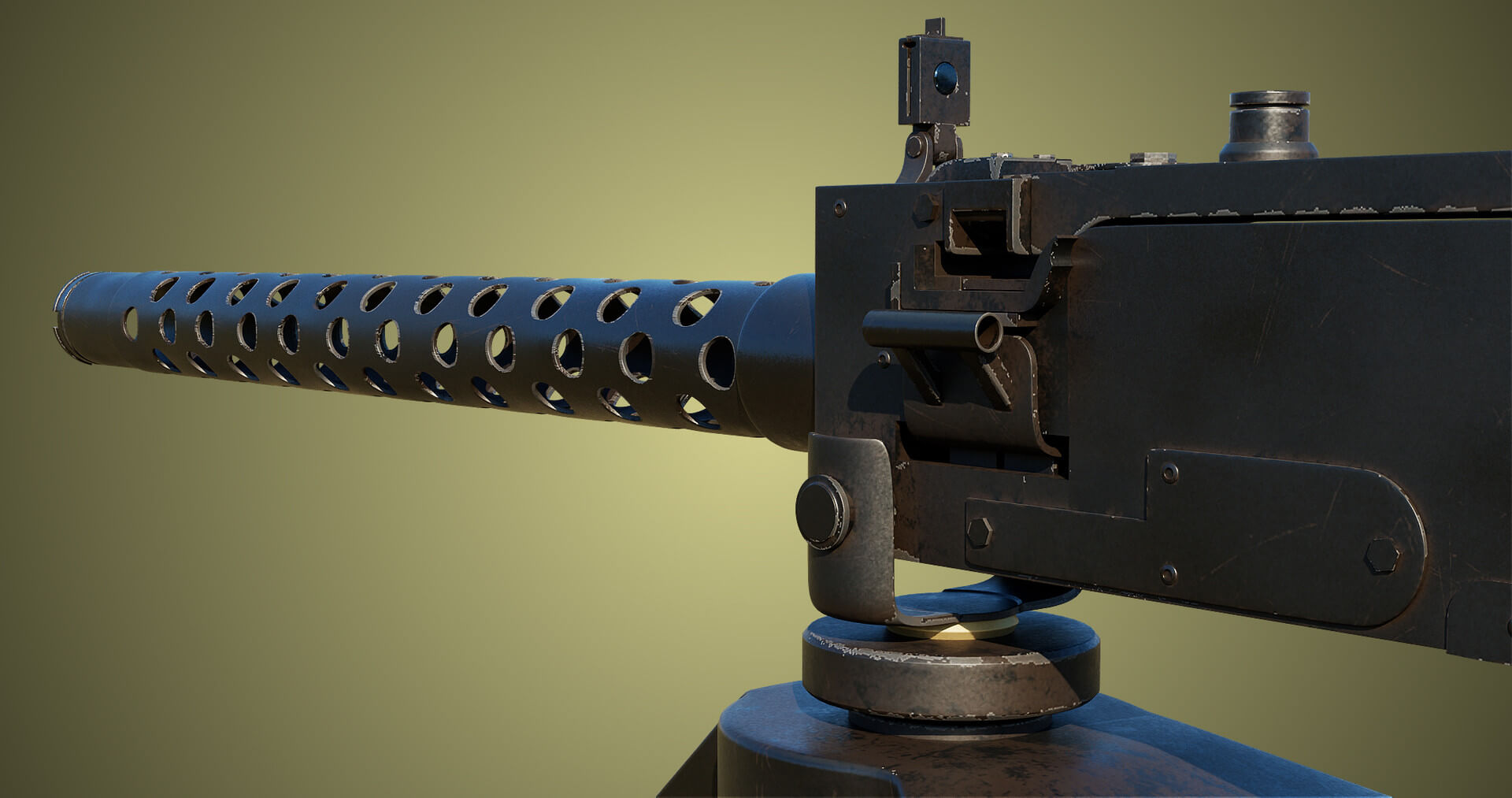 M1919 Browning Gun All PBR Unity UE Textures Included - 3D Model by ...