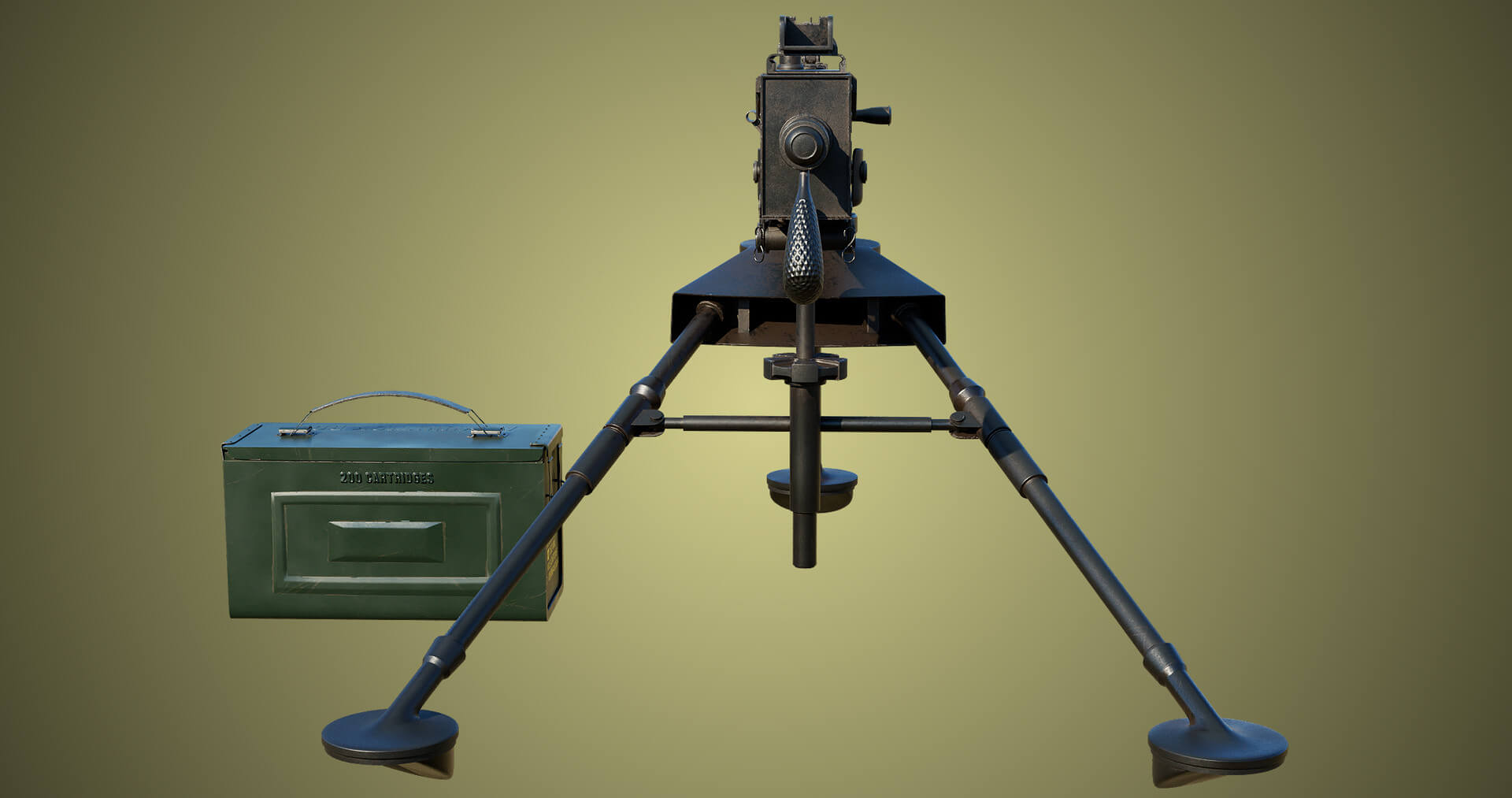 M1919 Browning Gun All PBR Unity UE Textures Included - 3D Model by ...
