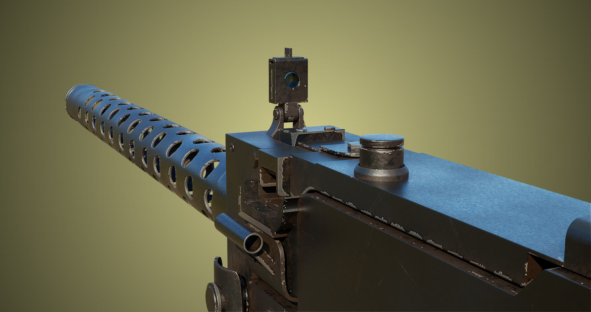 M1919 Browning Gun All PBR Unity UE Textures Included - 3D Model by ...