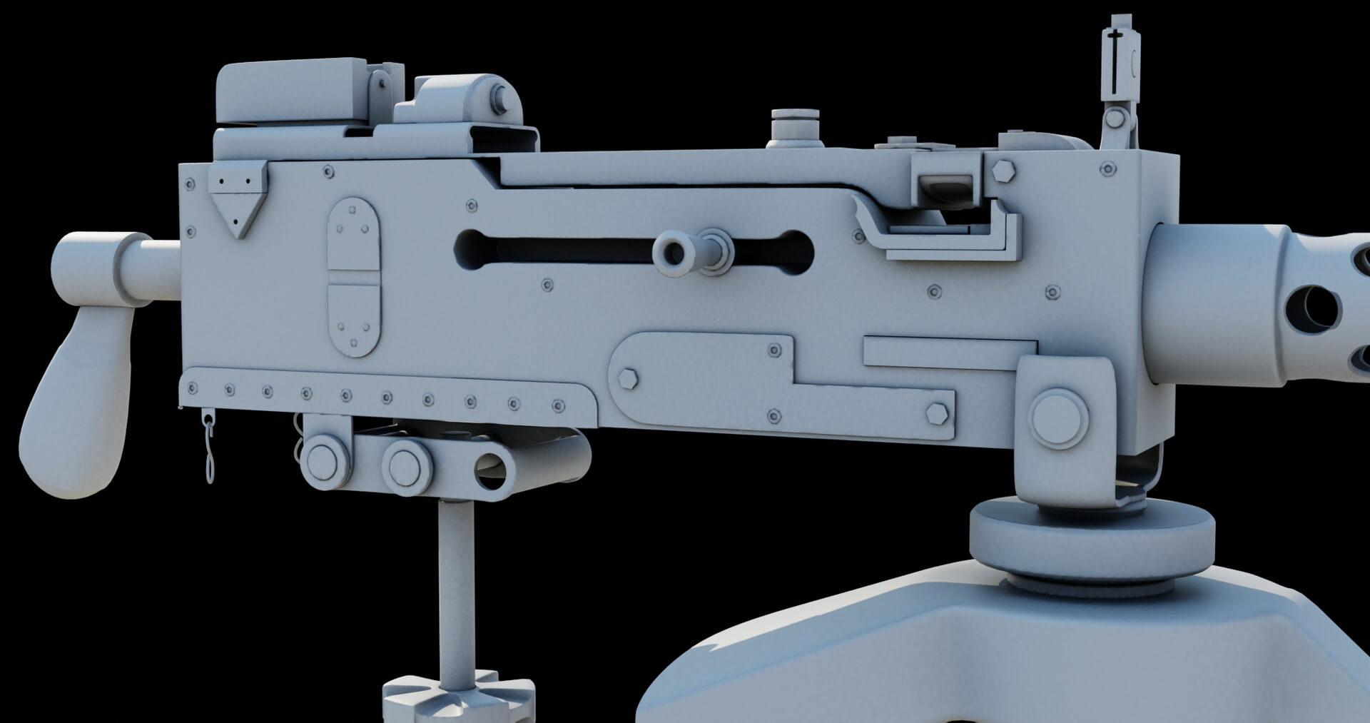 M1919 Browning Gun All PBR Unity UE Textures Included - 3D Model by ...