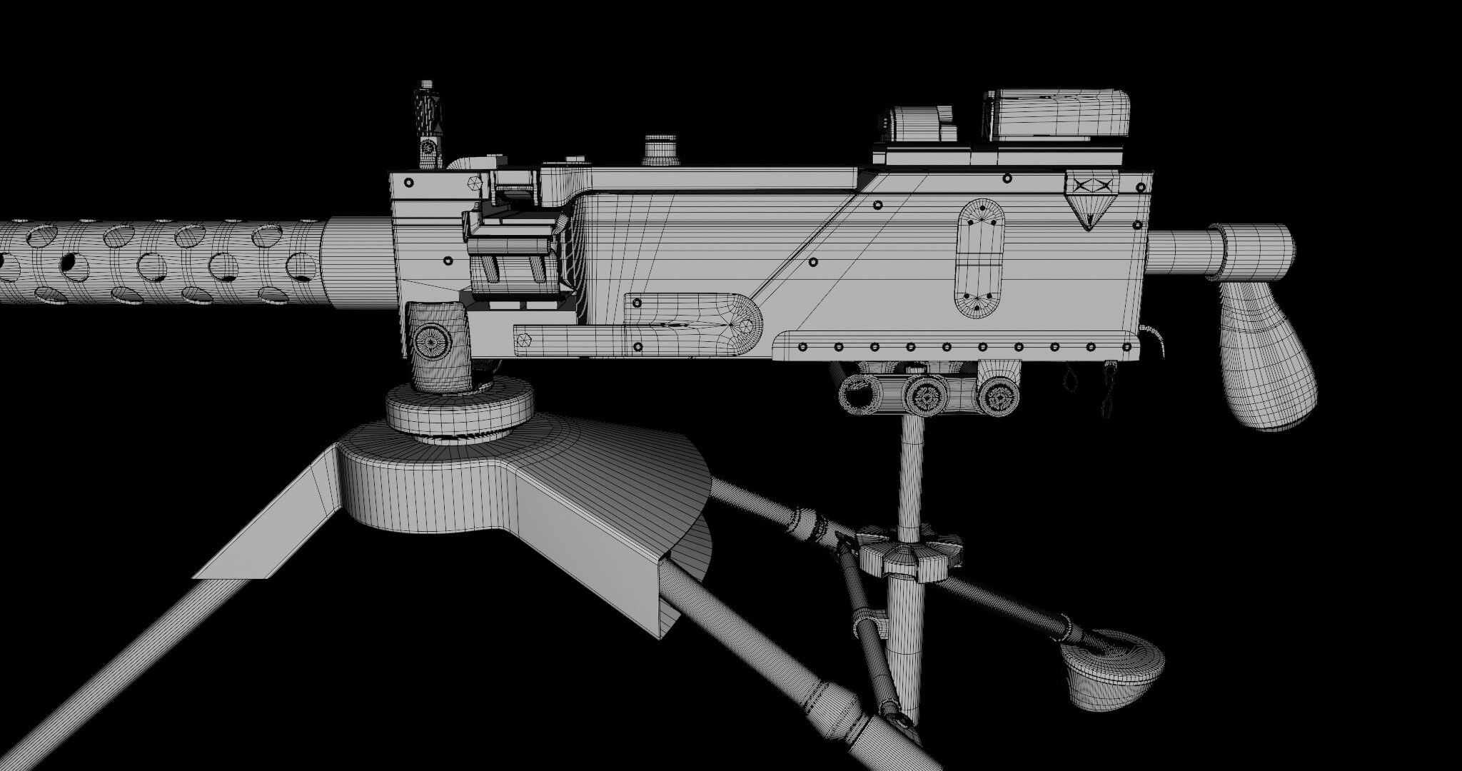 M1919 Browning Gun All PBR Unity UE Textures Included - 3D Model by ...