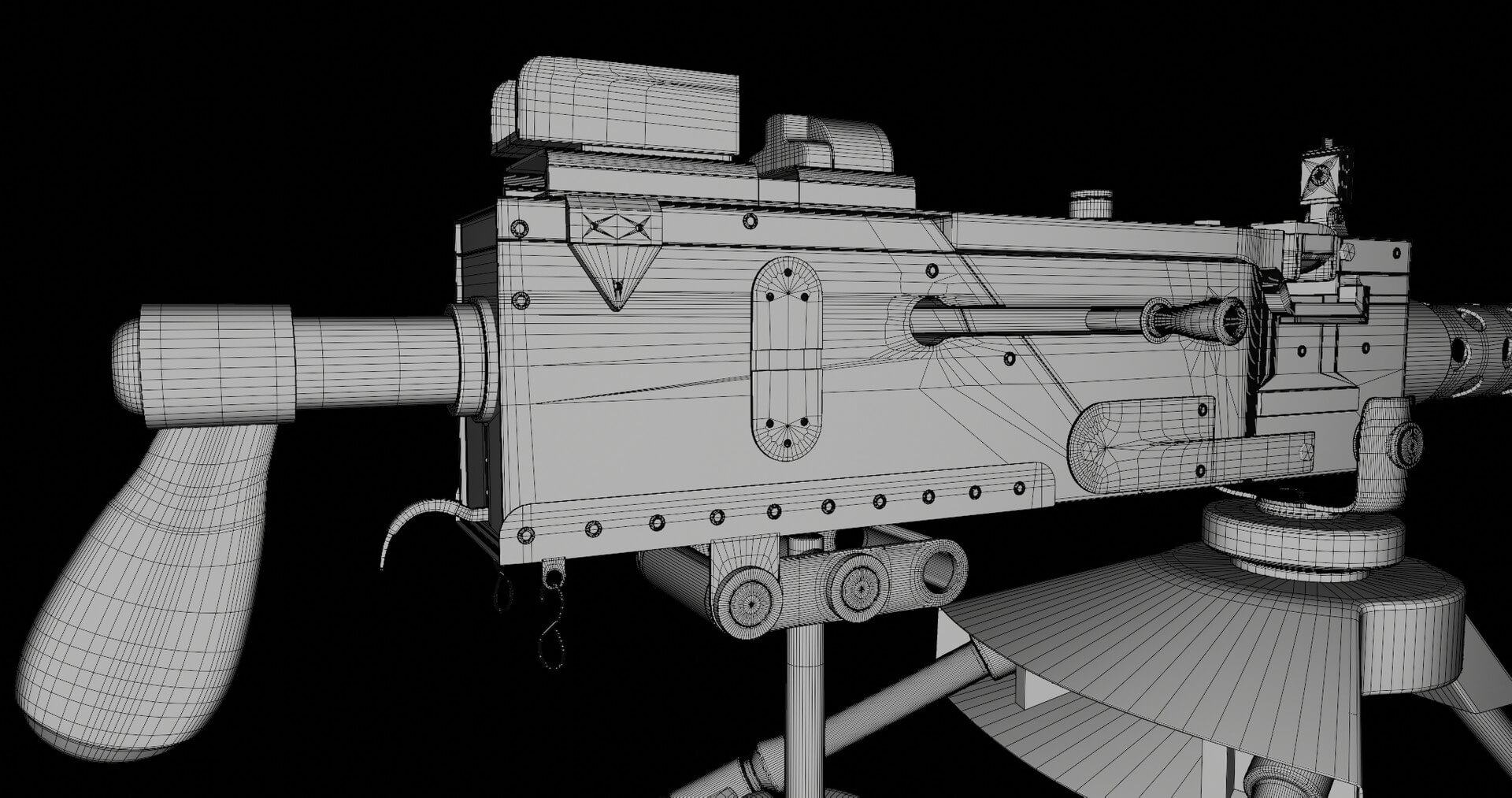 M1919 Browning Gun All PBR Unity UE Textures Included - 3D Model by ...