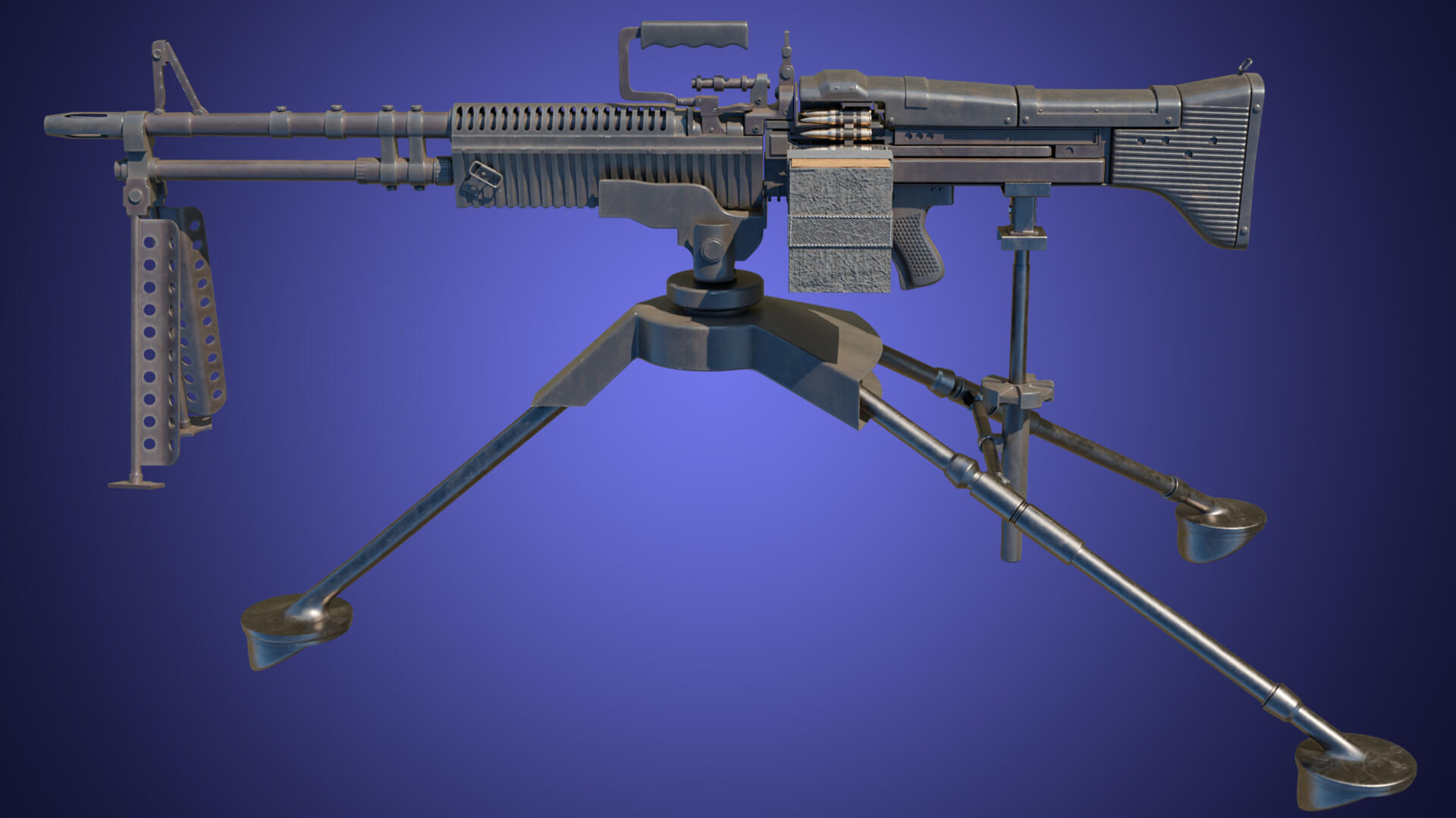 M60 Machine Gun All PBR Unity UE Textures Included - 3D Model by Eight ...