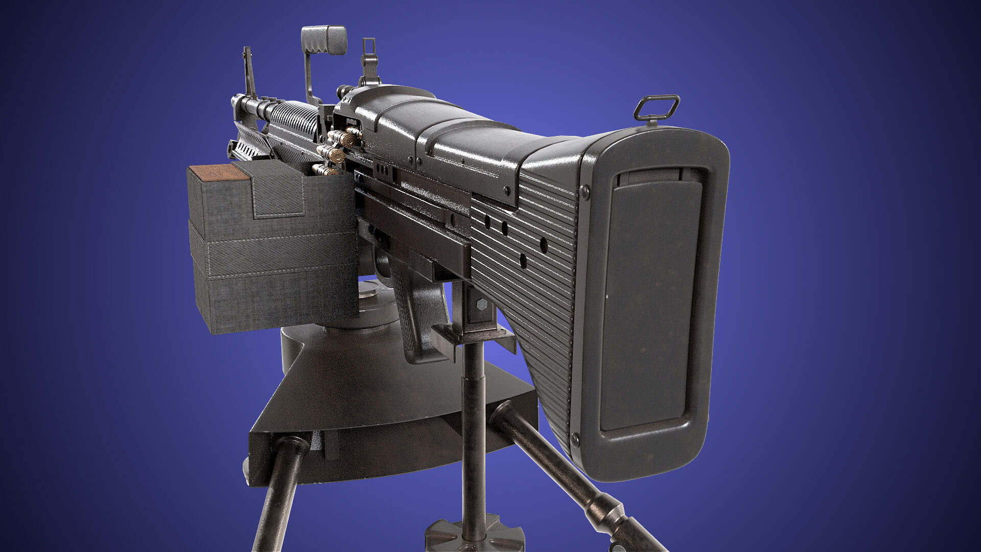 M60 Machine Gun All PBR Unity UE Textures Included - 3D Model by Eight Vertex