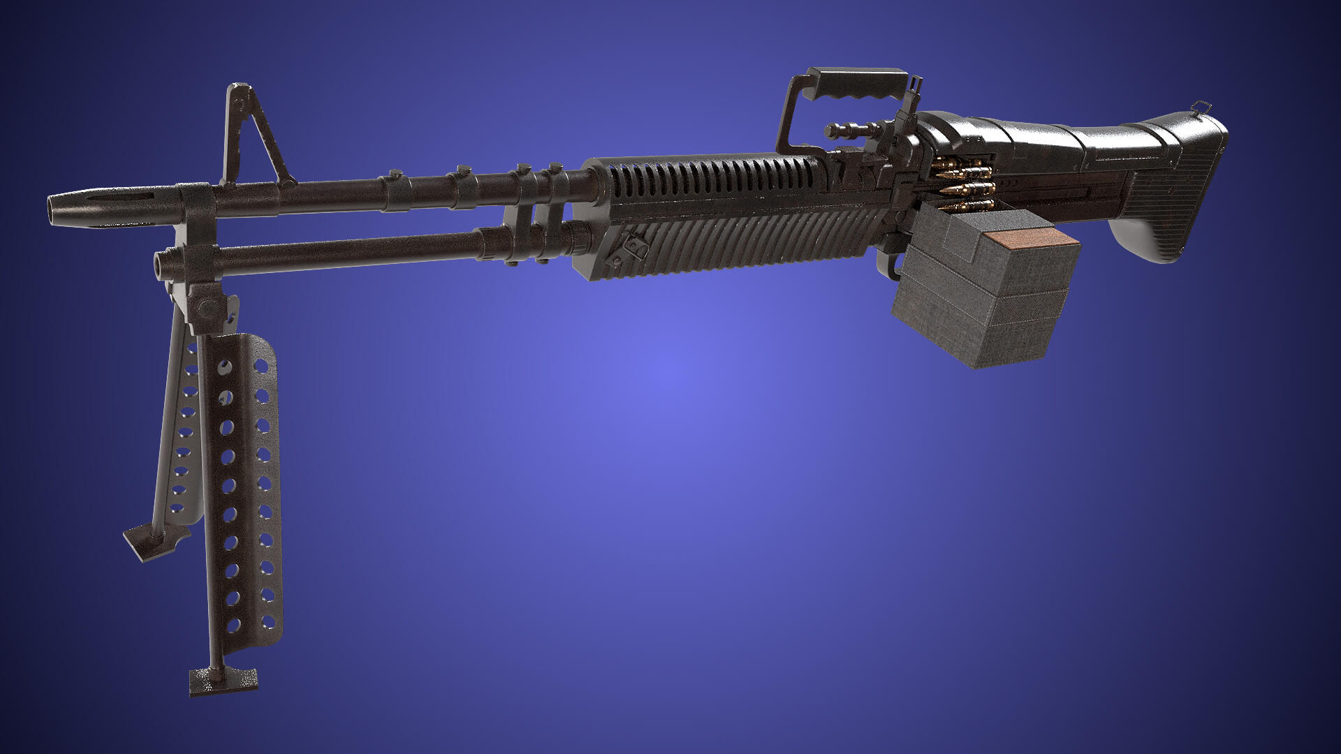 M60 Machine Gun All PBR Unity UE Textures Included - 3D Model by Eight ...