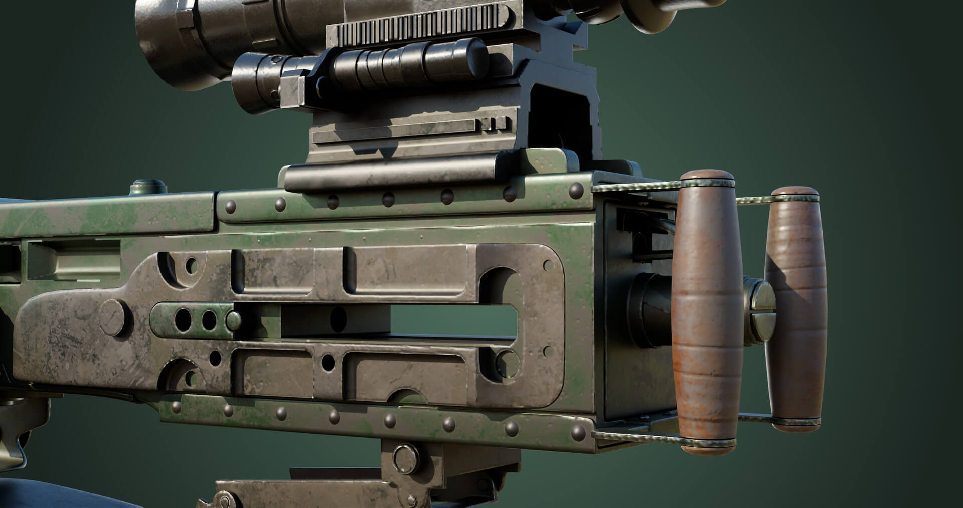 M2 Browning Machine Gun All PBR Unity UE Textures Included - 3D Model ...
