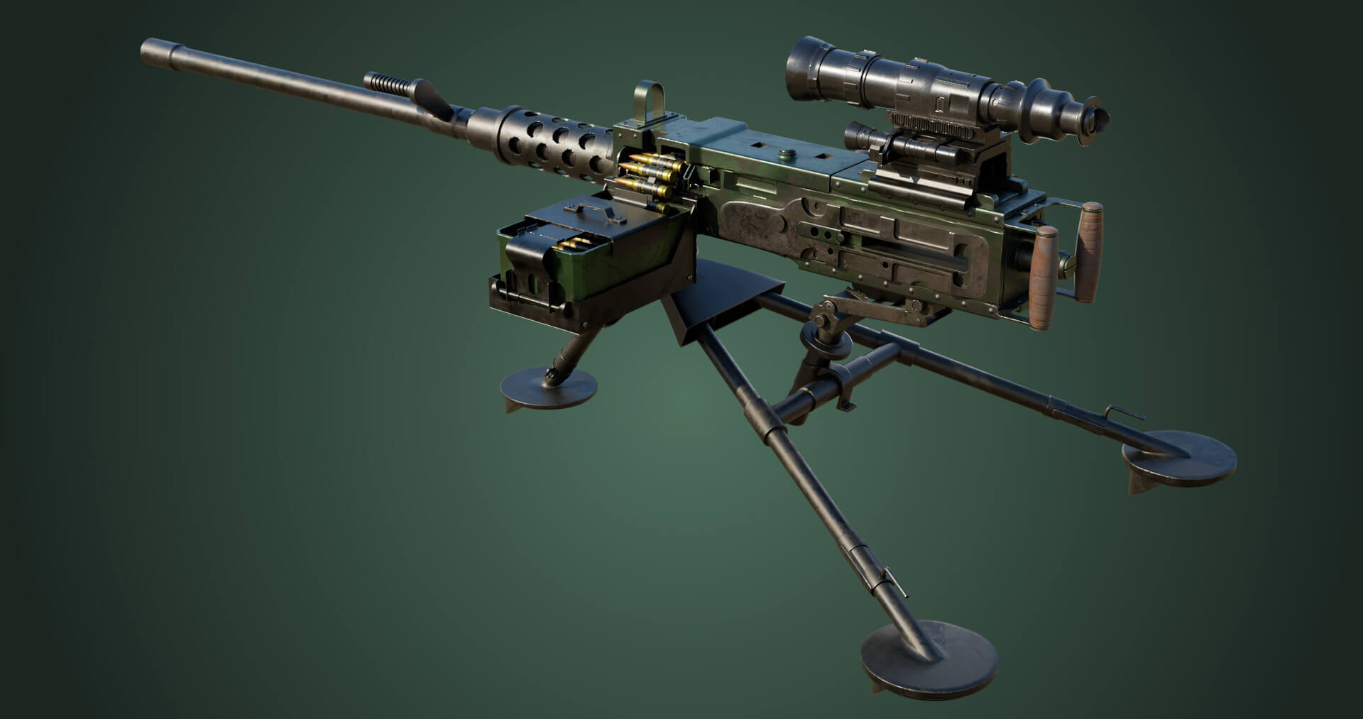 M2 Browning Machine Gun All PBR Unity UE Textures Included - 3D Model ...