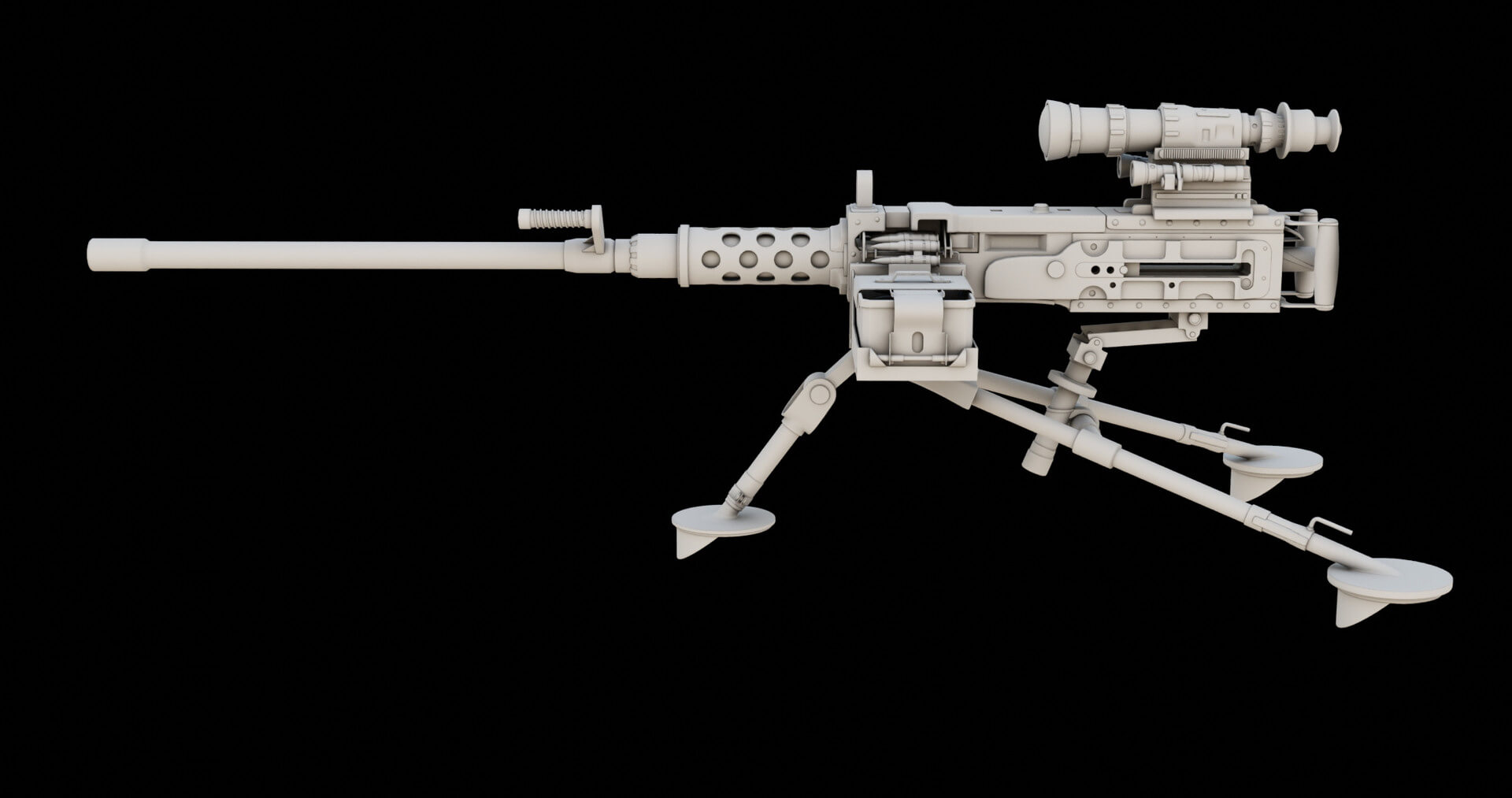M2 Browning Machine Gun All PBR Unity UE Textures Included - 3D Model ...