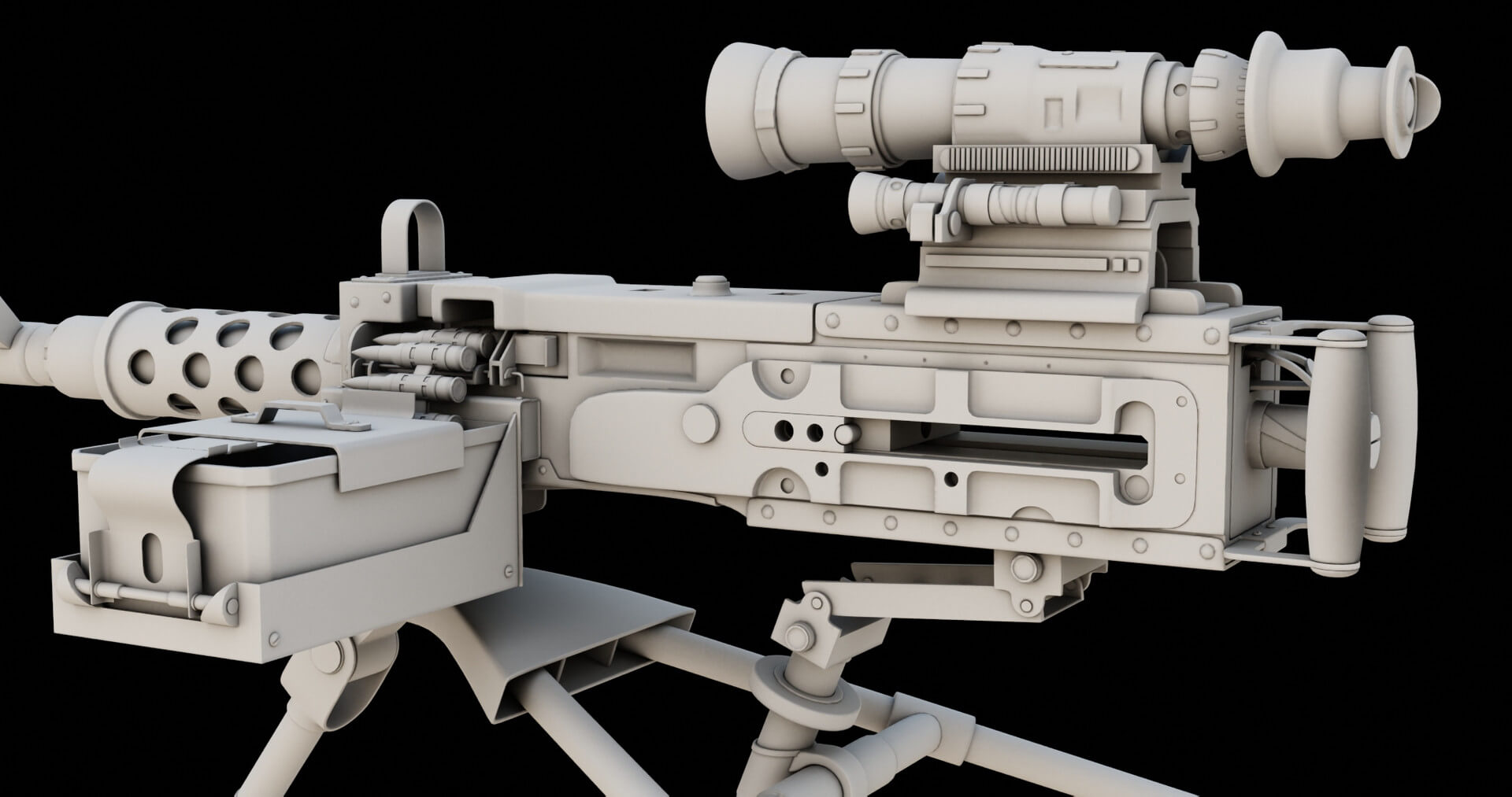 M2 Browning Machine Gun All PBR Unity UE Textures Included - 3D Model ...
