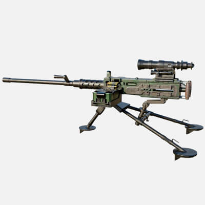 M2 Browning Machine Gun All PBR Unity UE Textures Included - 3D Model ...