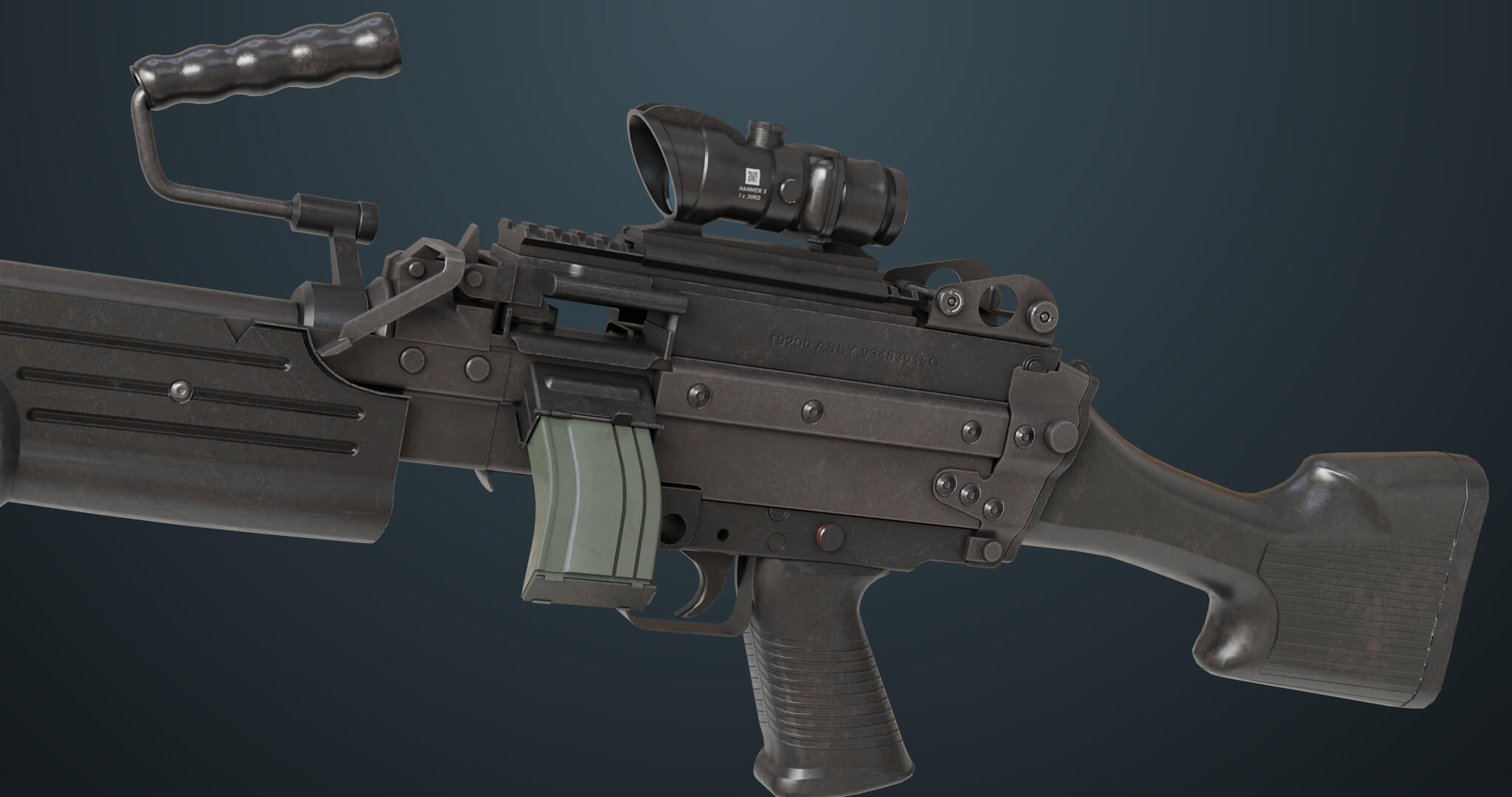 Machine Gun 07 All PBR Unity UE Textures Included - 3D Model by Eight ...