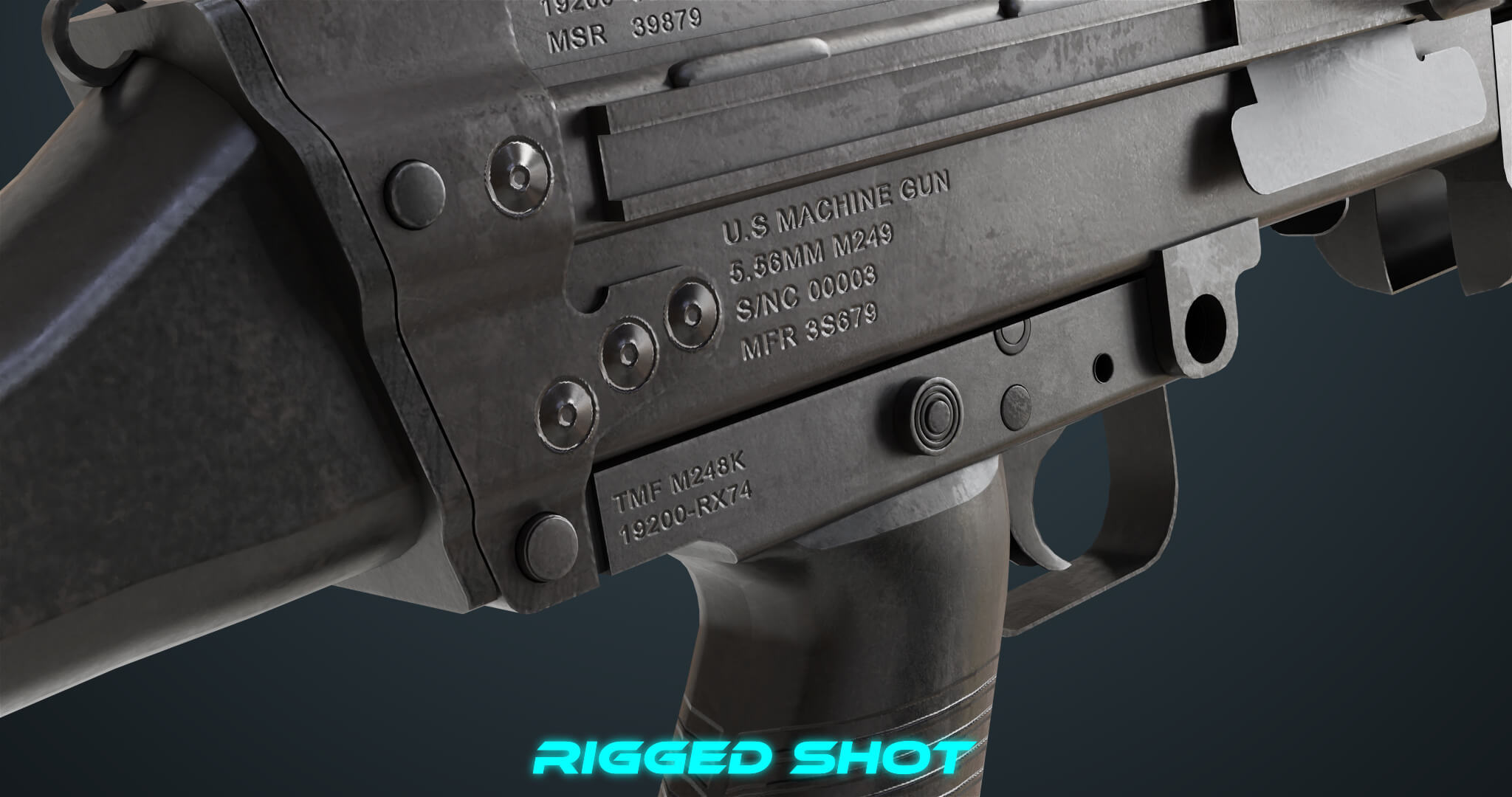 Machine Gun 07 All PBR Unity UE Textures Included - 3D Model by Eight ...