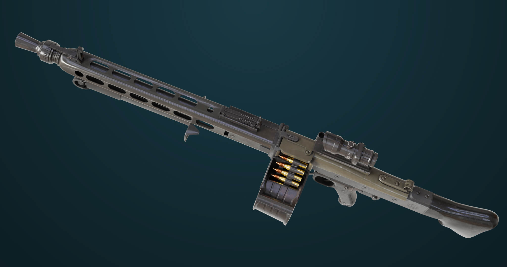 Machine Gun 08 Black All PBR Unity UE Textures - 3D Model by Eight Vertex