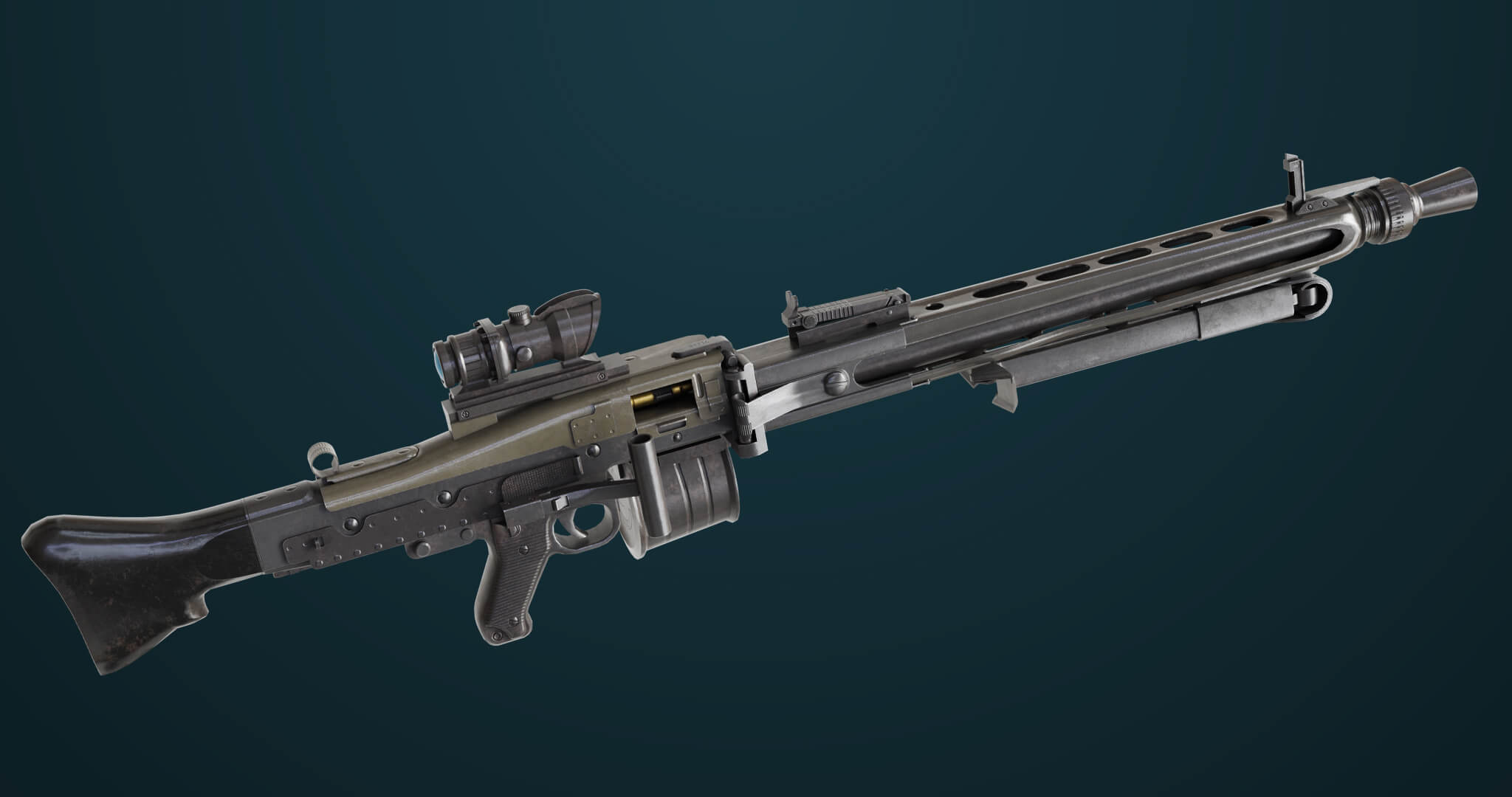 Machine Gun 08 Black All PBR Unity UE Textures - 3D Model by Eight Vertex