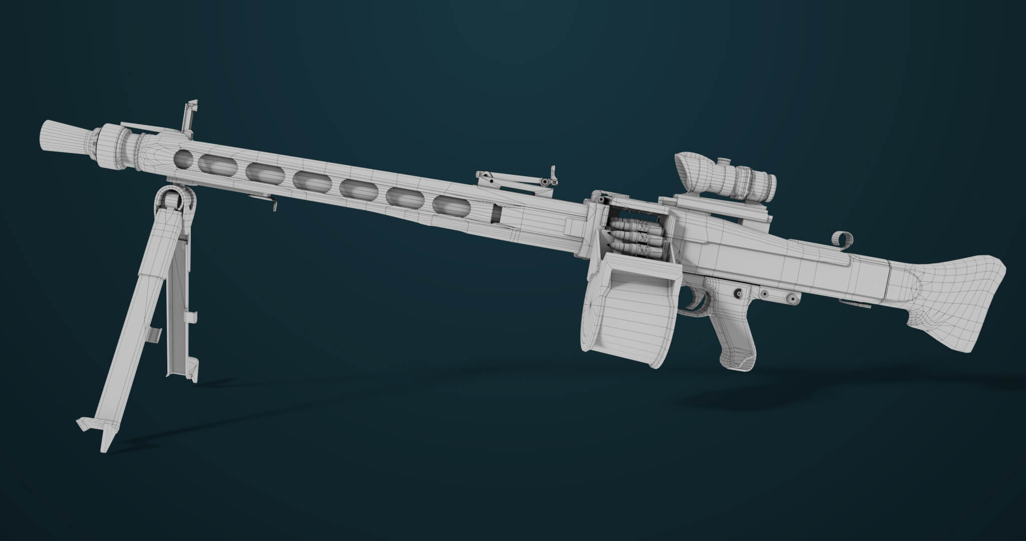 Machine Gun 08 Black All PBR Unity UE Textures - 3D Model by Eight Vertex