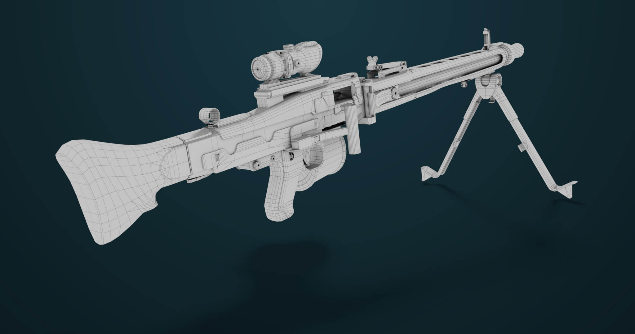 Machine Gun 08 Black All PBR Unity UE Textures - 3D Model by Eight Vertex