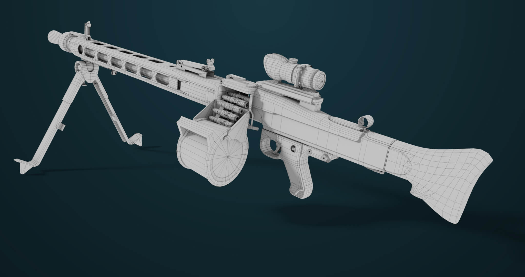 Machine Gun 08 Black All PBR Unity UE Textures - 3D Model by Eight Vertex