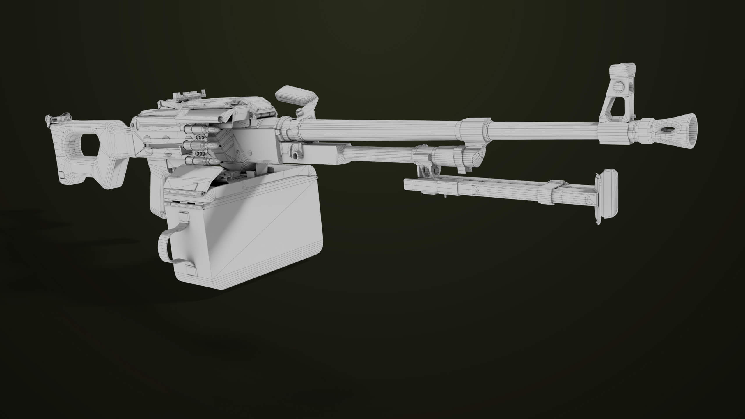 Machine Gun 11 Metal All PBR Unity UE Textures - 3D Model by Eight Vertex