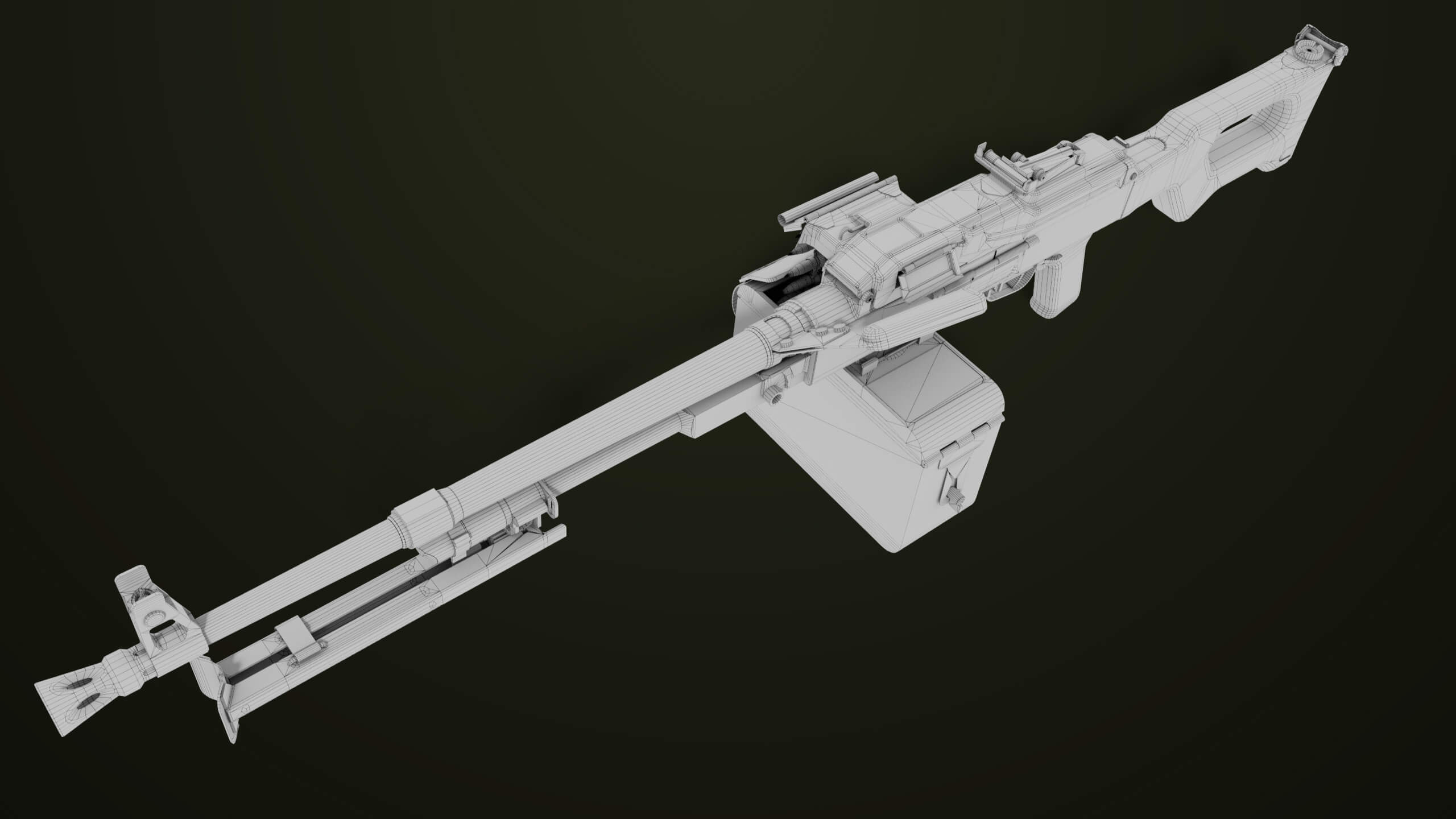 Machine Gun 11 Metal All PBR Unity UE Textures - 3D Model by Eight Vertex