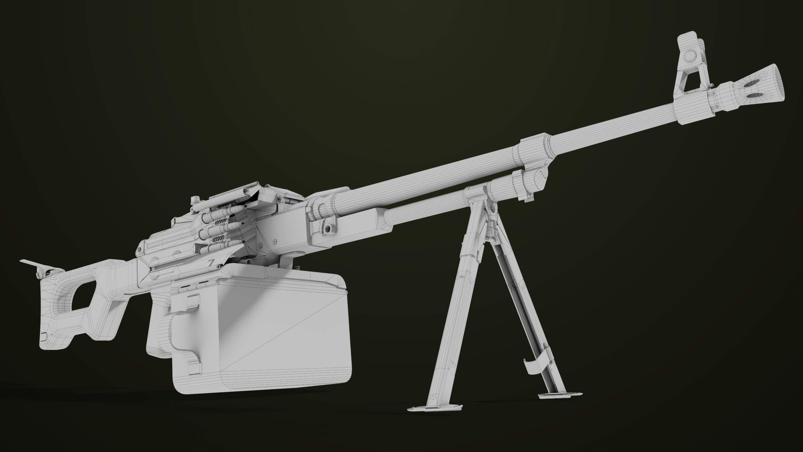 Machine Gun 11 Metal All PBR Unity UE Textures - 3D Model by Eight Vertex