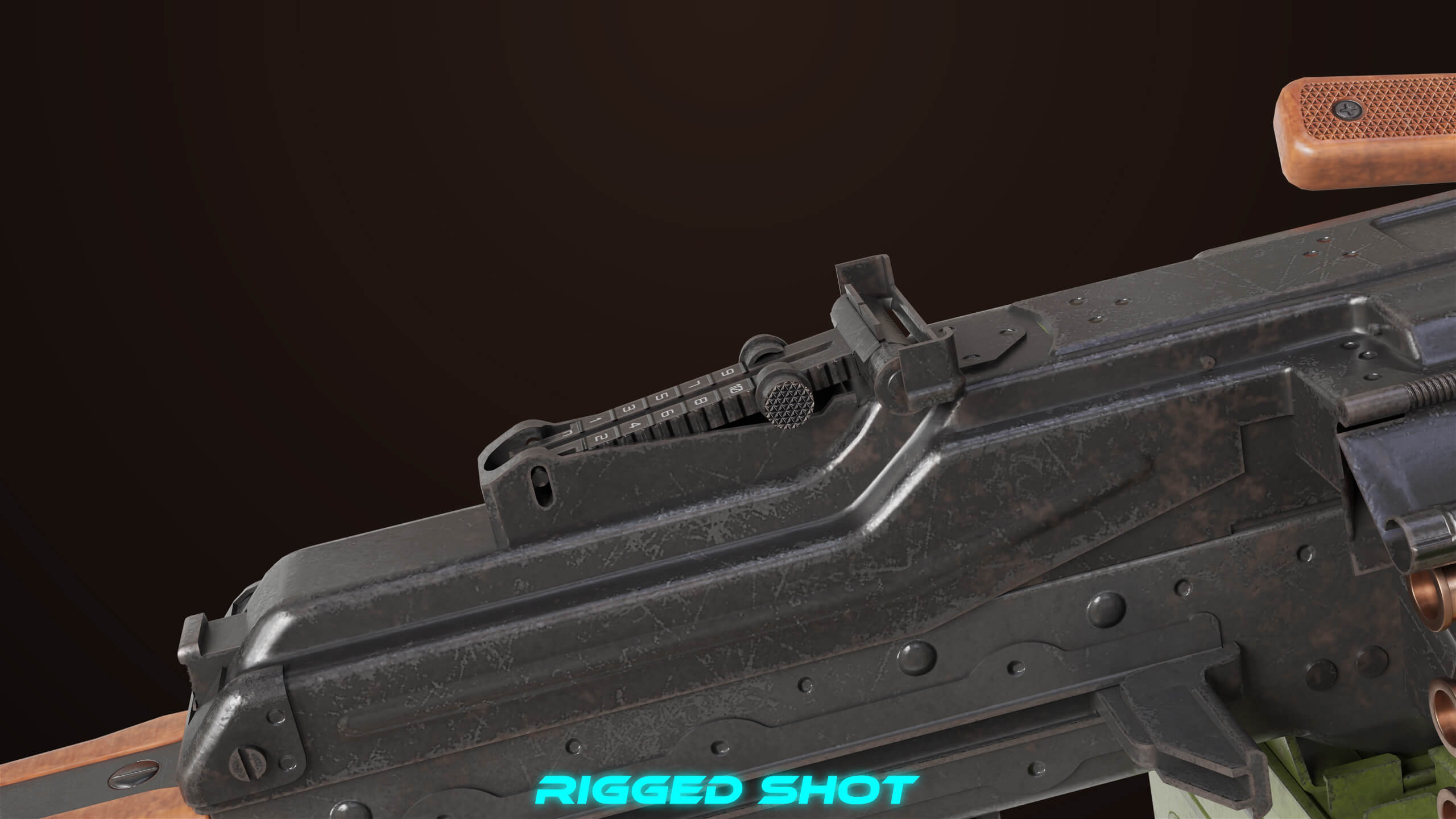 Machine Gun 11 Wood Handle All PBR Unity UE Textures - 3D Model by ...