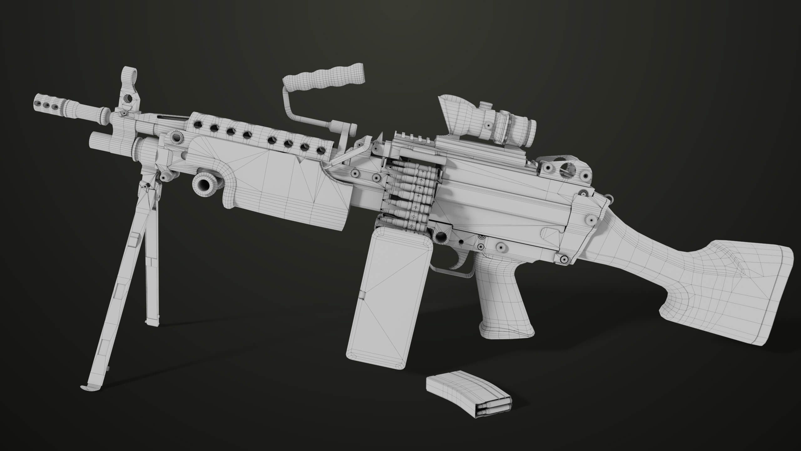 Machine Gun 12 All PBR Unity UE Textures - 3D Model by Eight Vertex