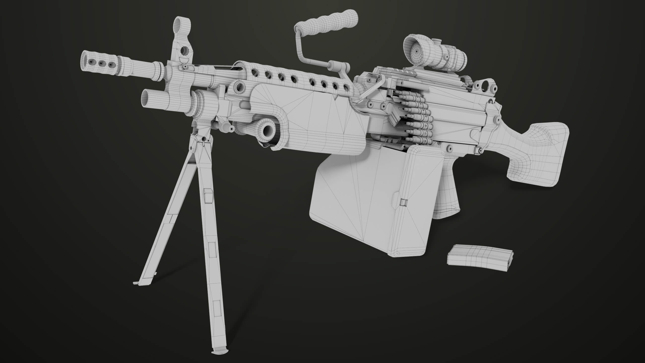 Machine Gun 12 All PBR Unity UE Textures - 3D Model by Eight Vertex