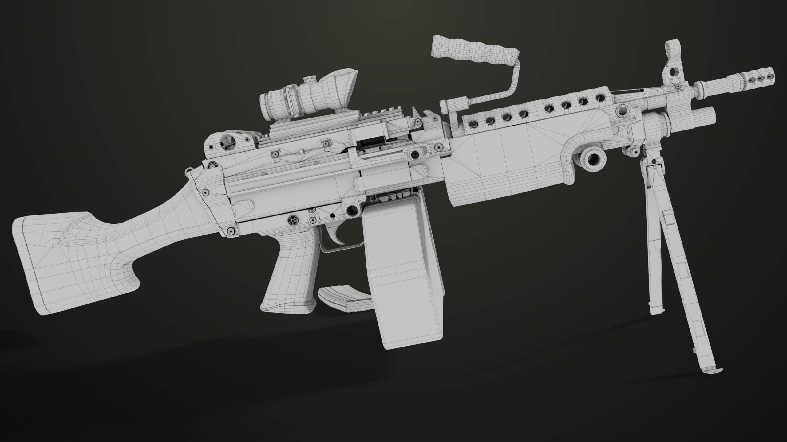Machine Gun 12 All PBR Unity UE Textures - 3D Model by Eight Vertex