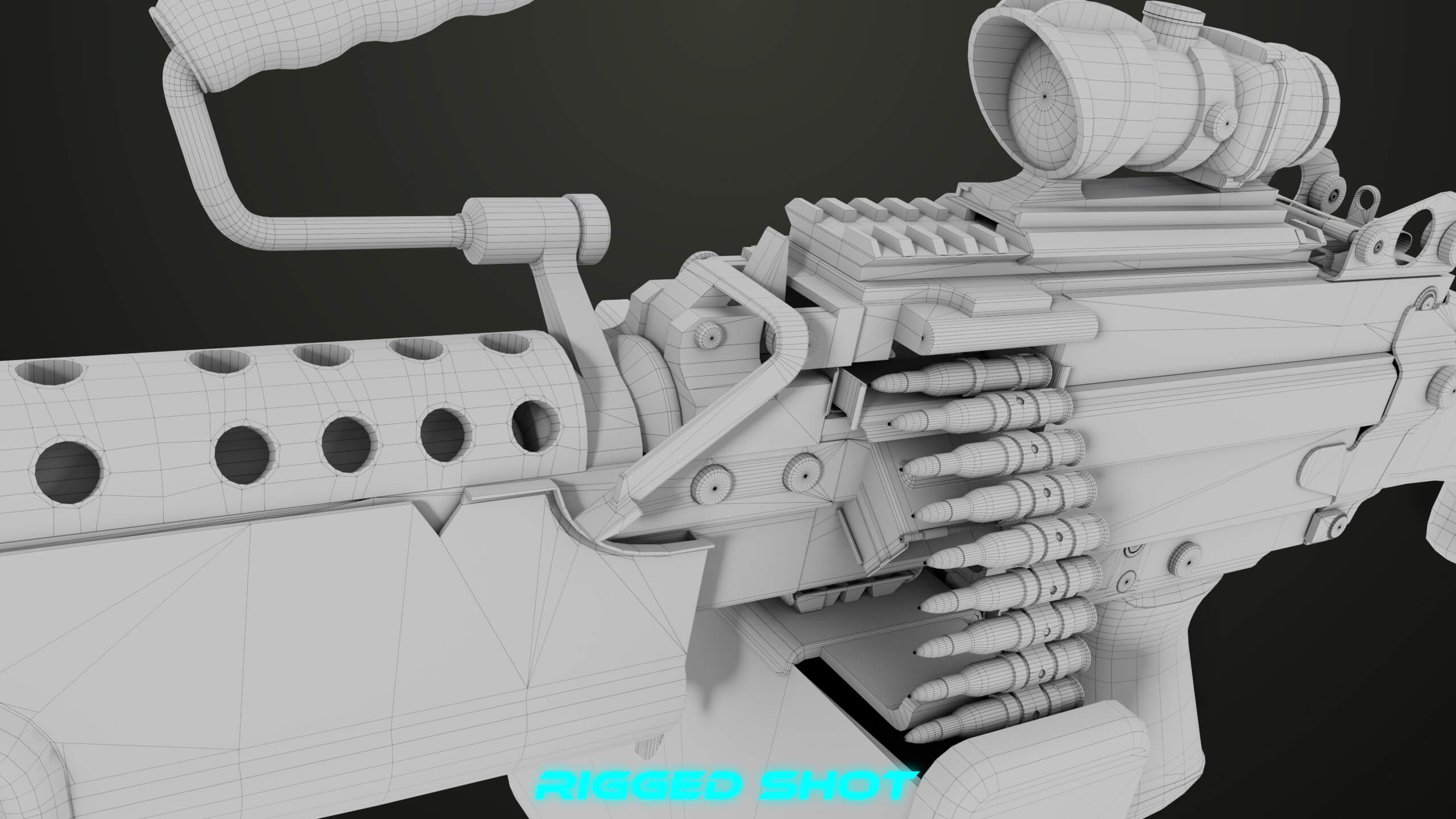 Machine Gun 12 All PBR Unity UE Textures - 3D Model by Eight Vertex