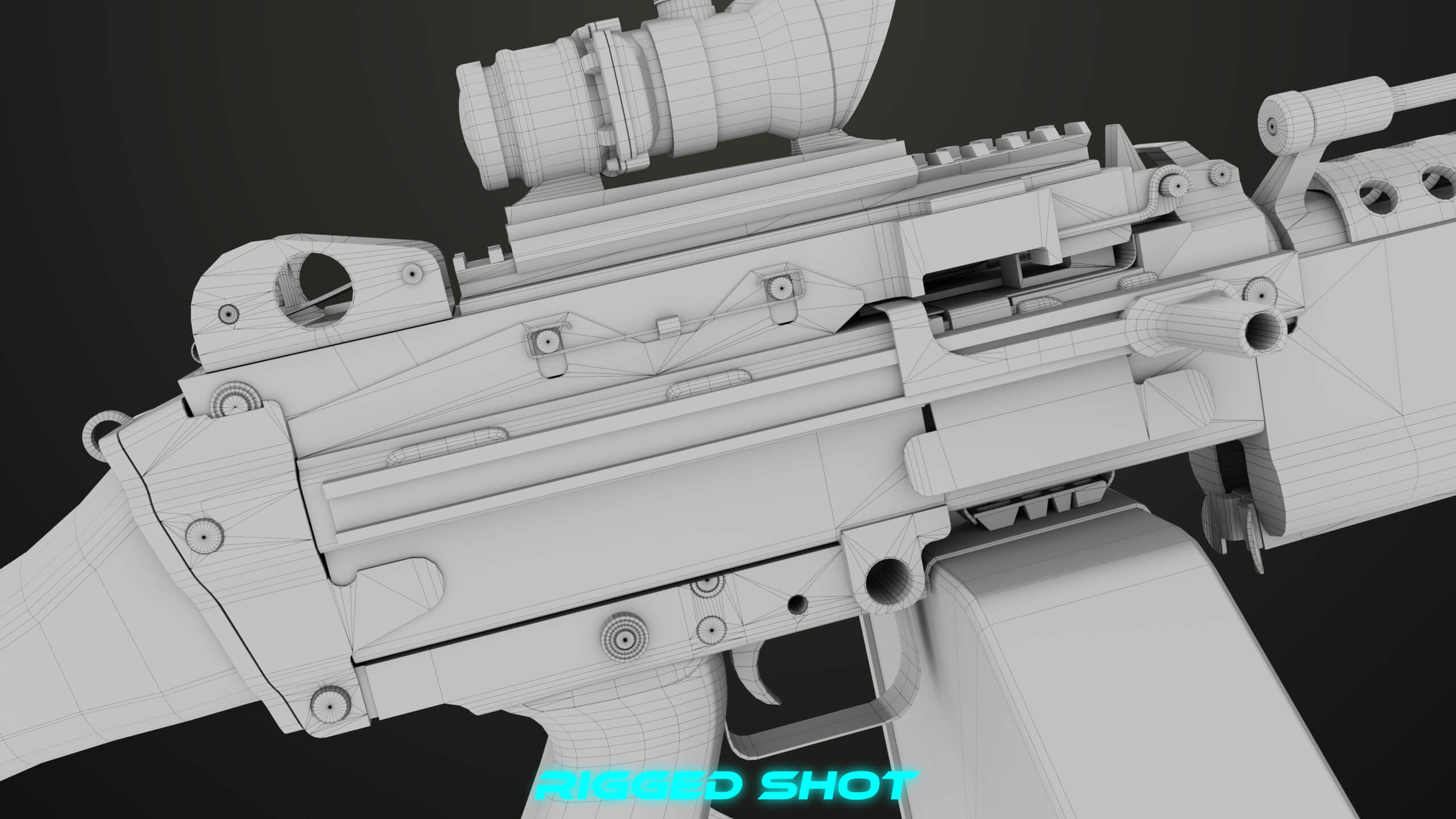 Machine Gun 12 All PBR Unity UE Textures - 3D Model by Eight Vertex