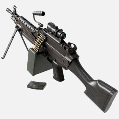 Machine Gun 12 All PBR Unity UE Textures - 3D Model by Eight Vertex