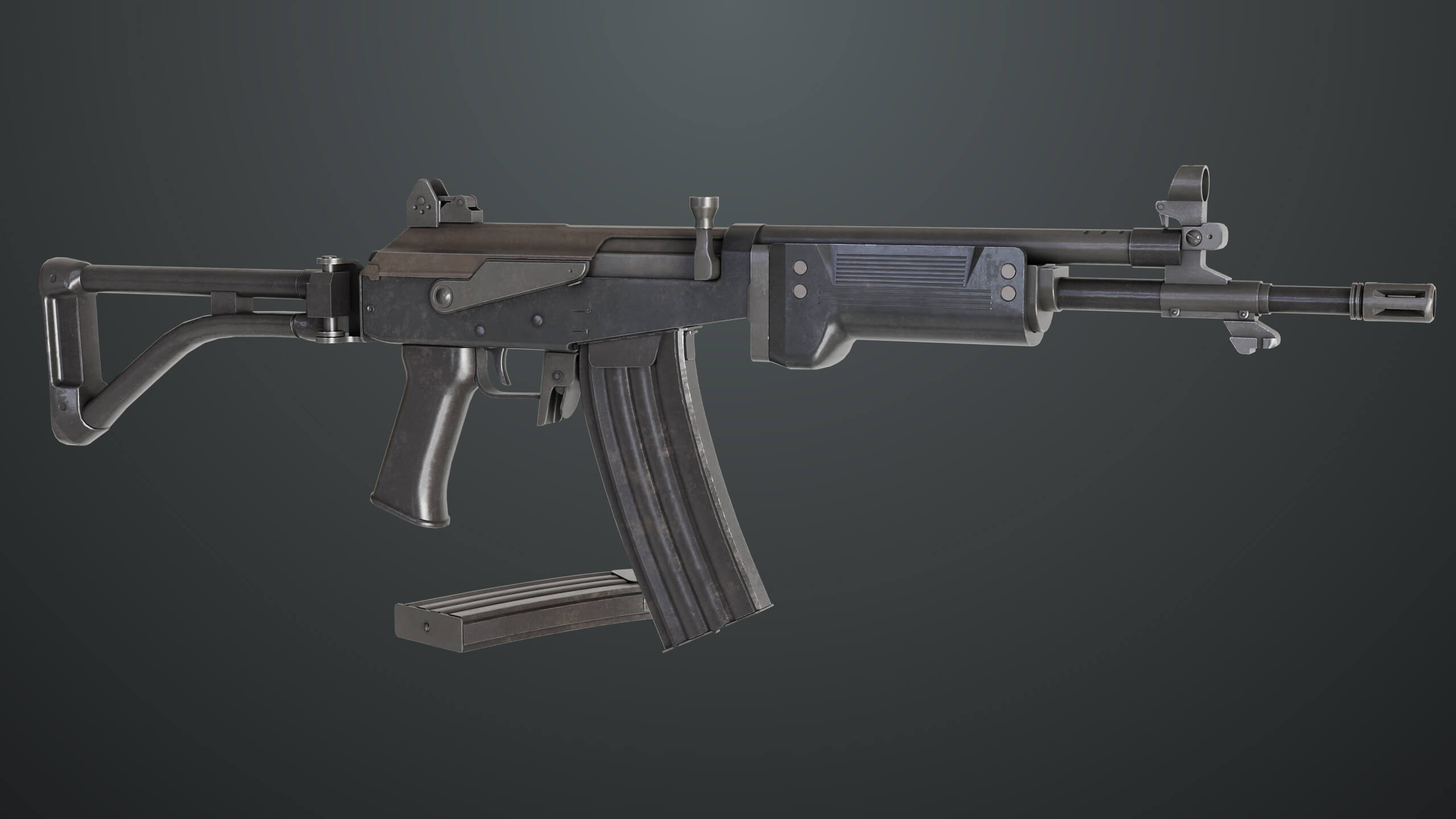 Machine Gun 13 Metal All PBR Unity UE Textures - 3D Model by Eight Vertex