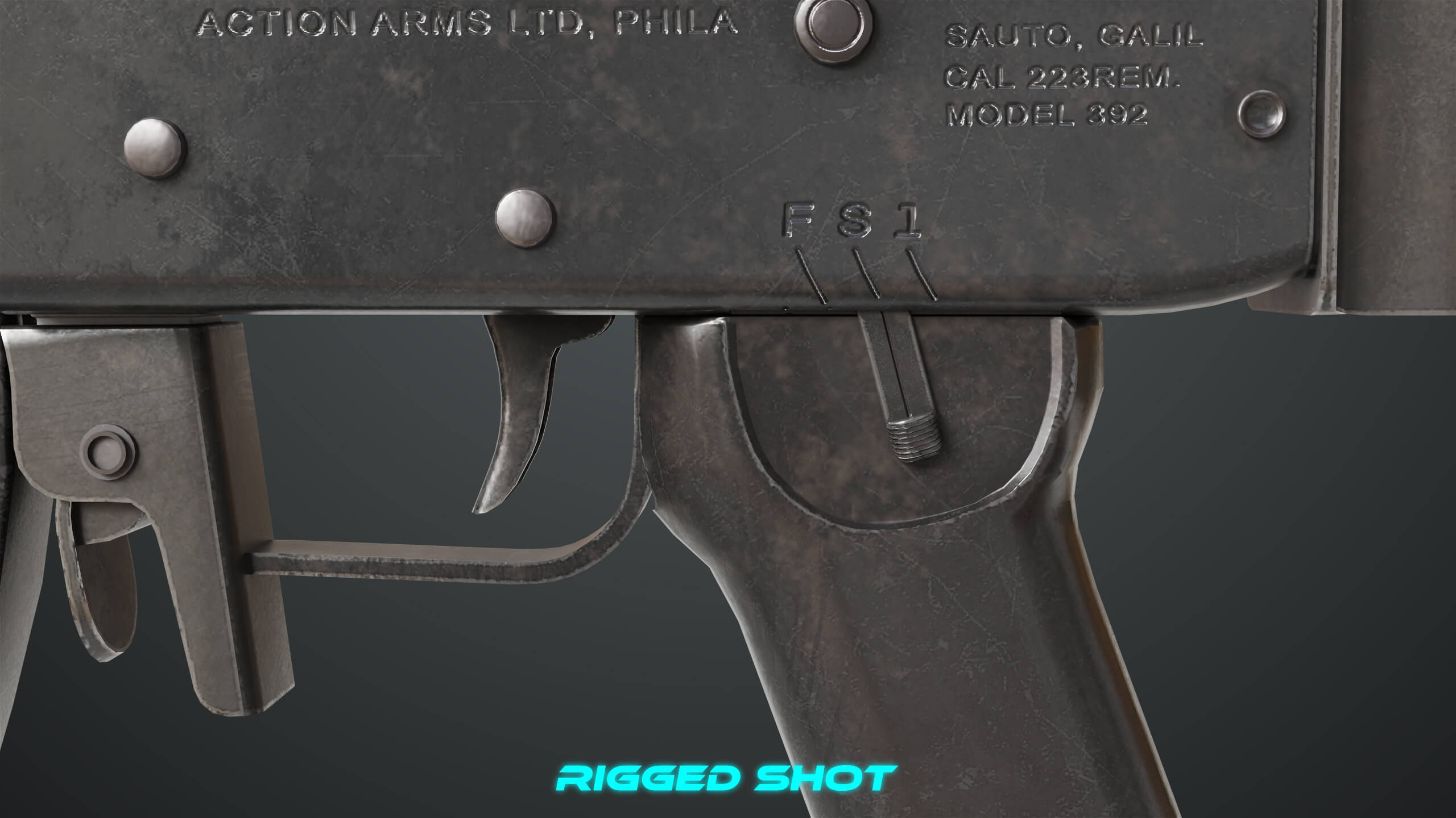 Machine Gun 13 Metal All PBR Unity UE Textures - 3D Model by Eight Vertex