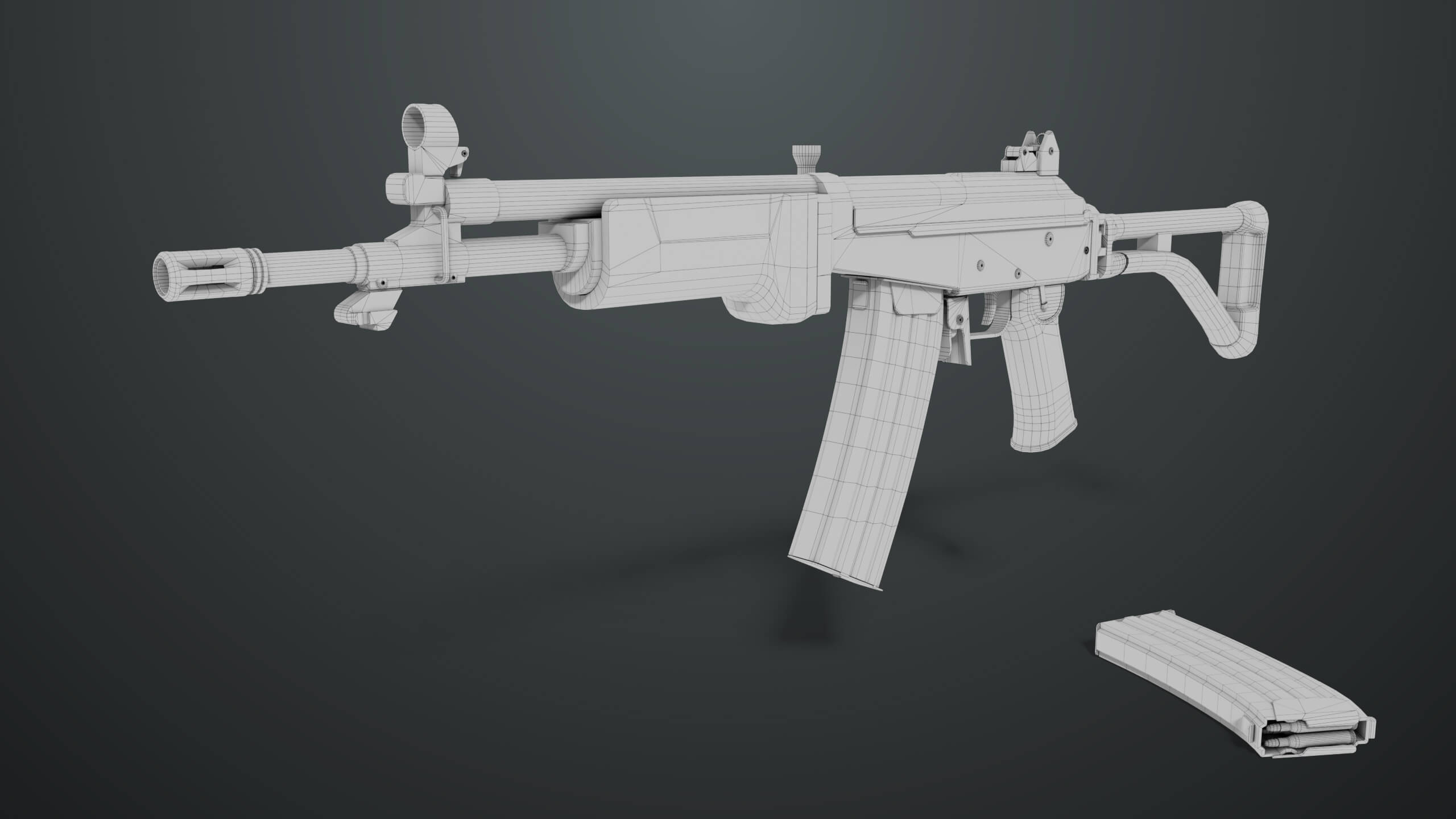 Machine Gun 13 Metal All PBR Unity UE Textures - 3D Model by Eight Vertex