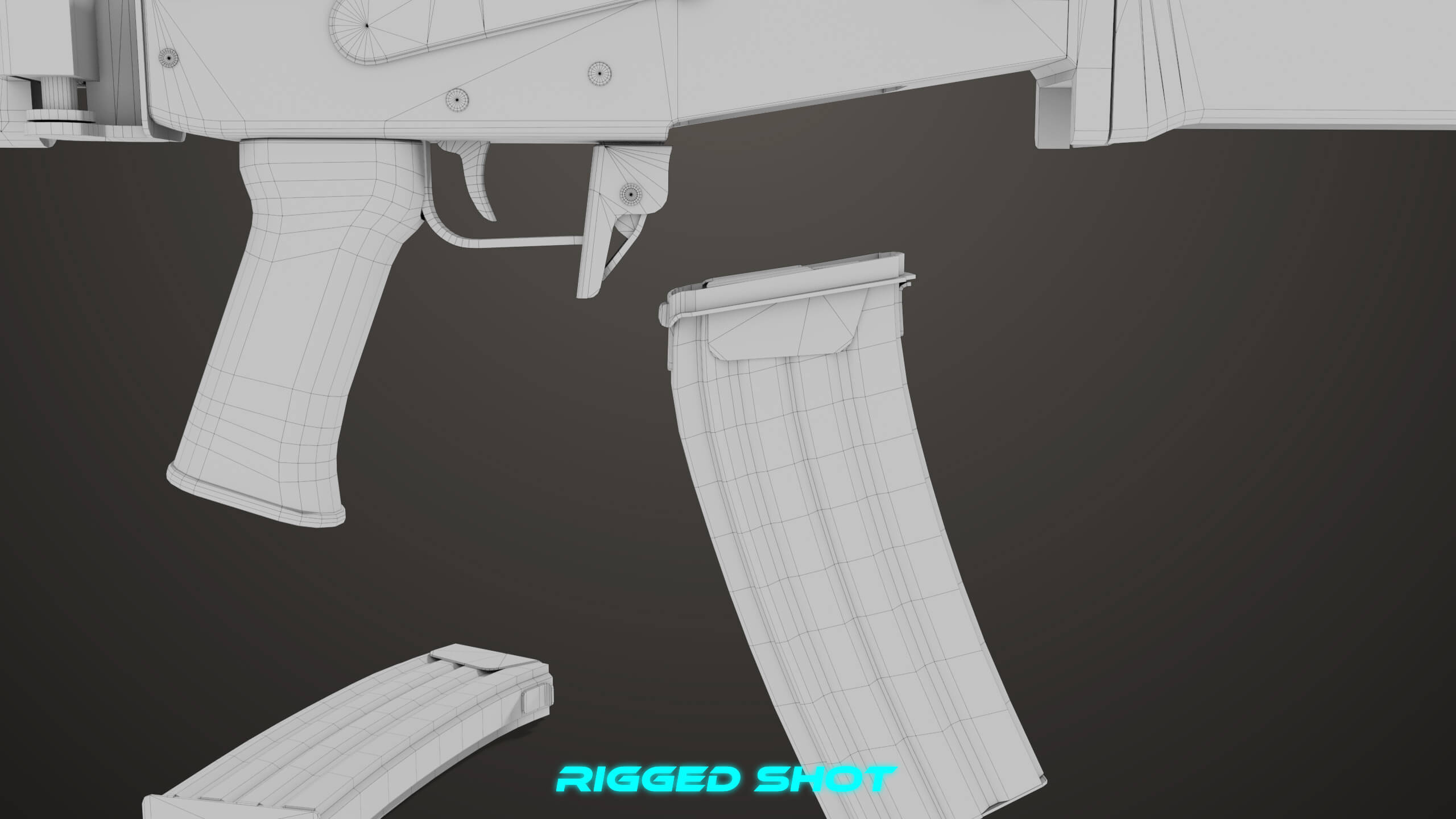 Machine Gun 13 Wood Handle All PBR Unity UE Textures - 3D Model by ...