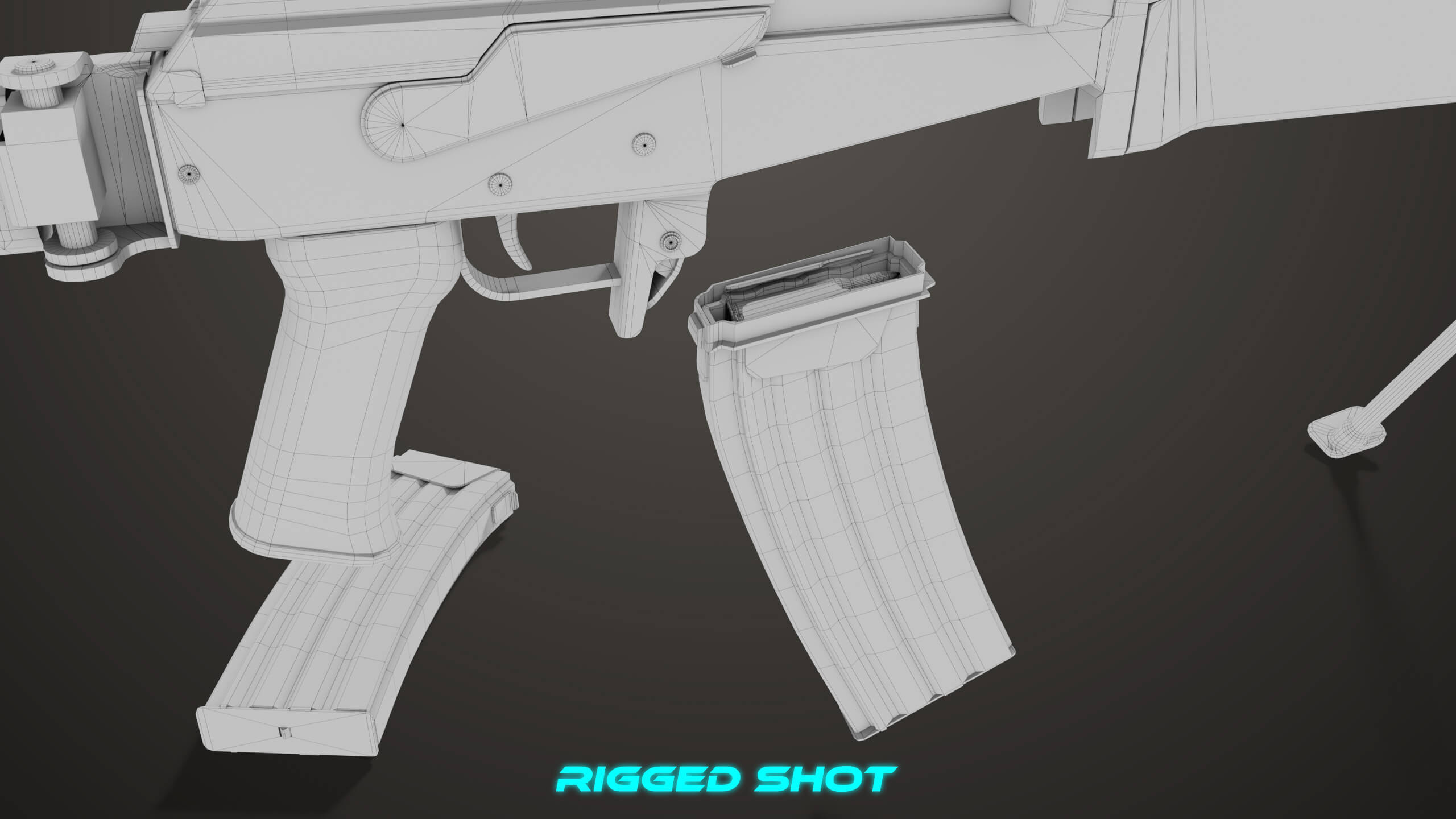 Machine Gun 13 Wood Handle All PBR Unity UE Textures - 3D Model by ...