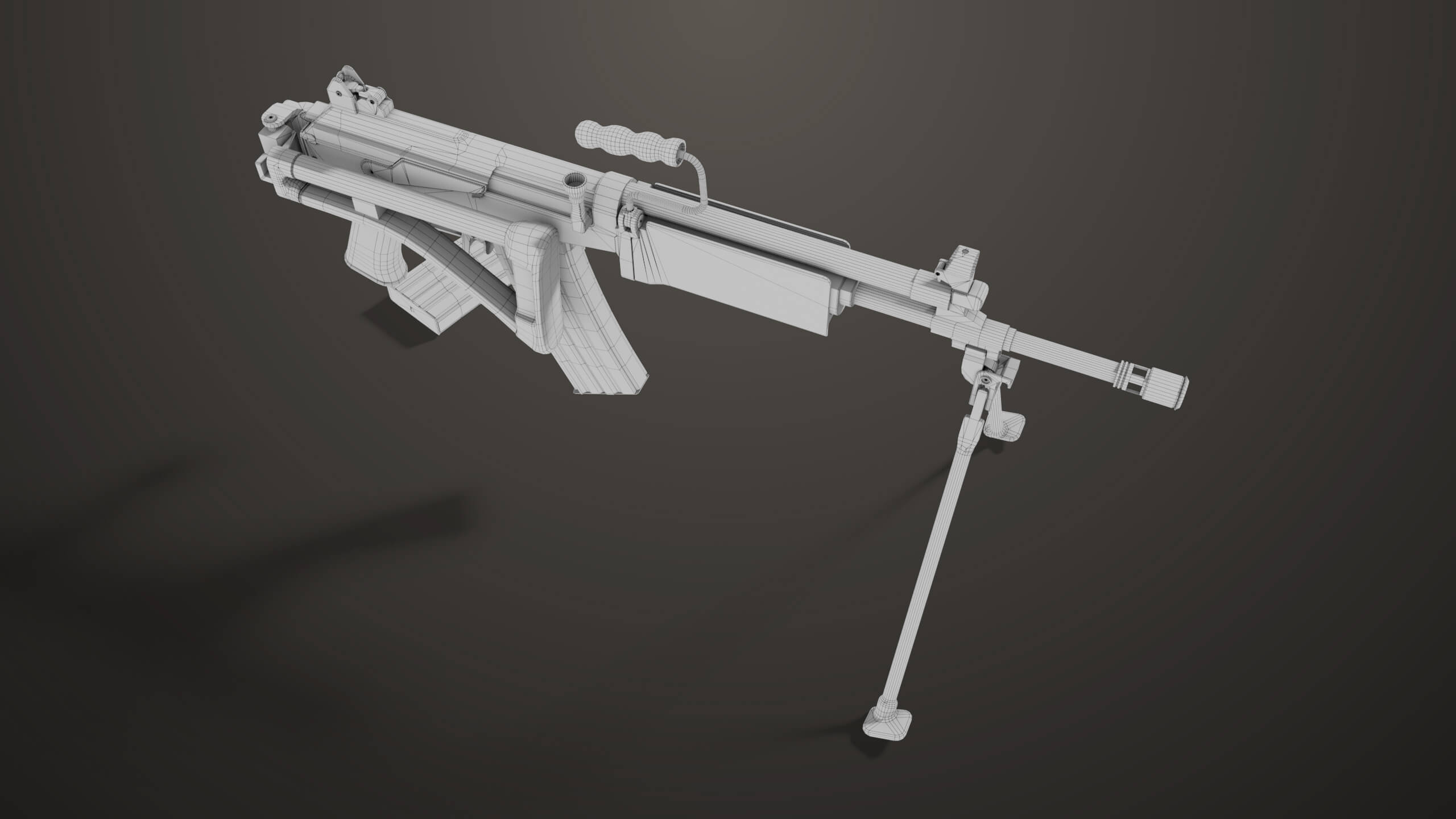 Machine Gun 13 Wood Handle All PBR Unity UE Textures - 3D Model by ...