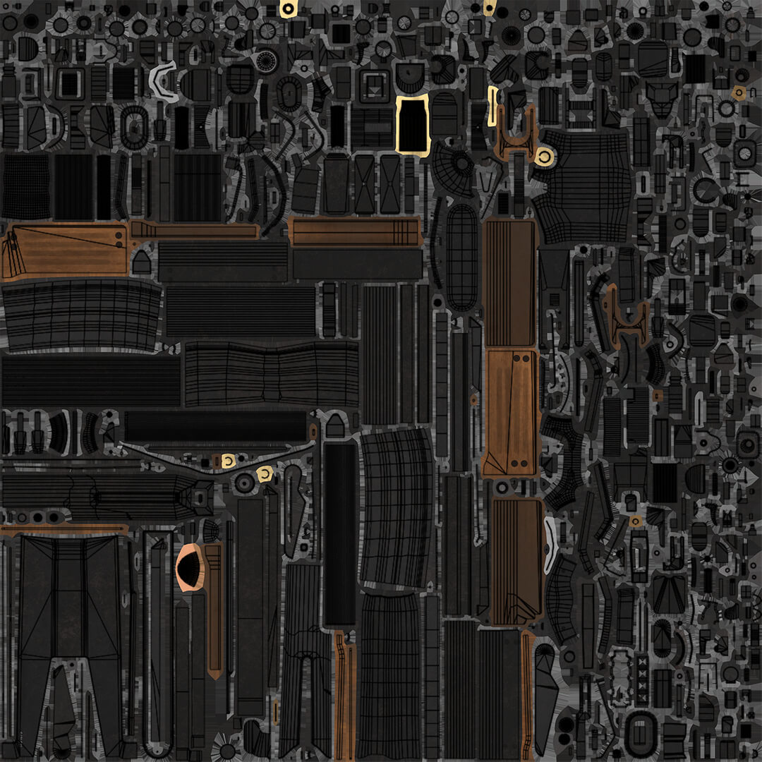 Machine Gun 13 Wood Handle All PBR Unity UE Textures - 3D Model by ...