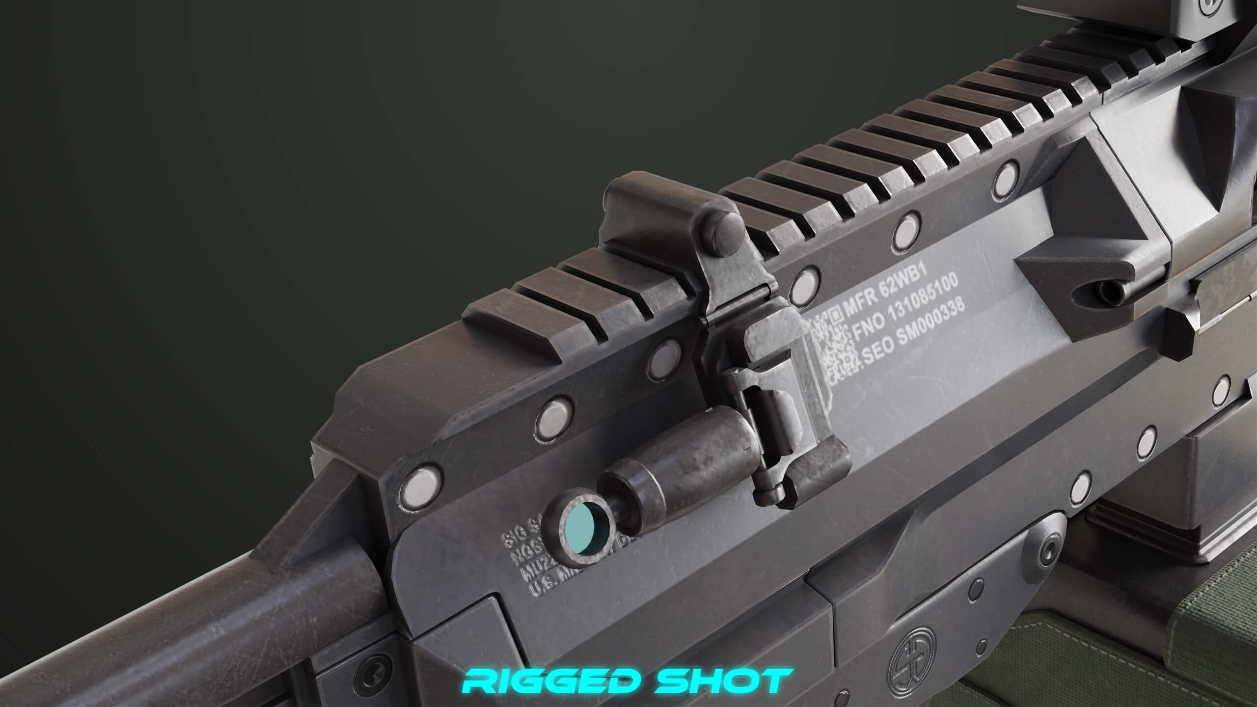 Machine Gun 14 Black All PBR Unity UE Textures - 3D Model by Eight Vertex