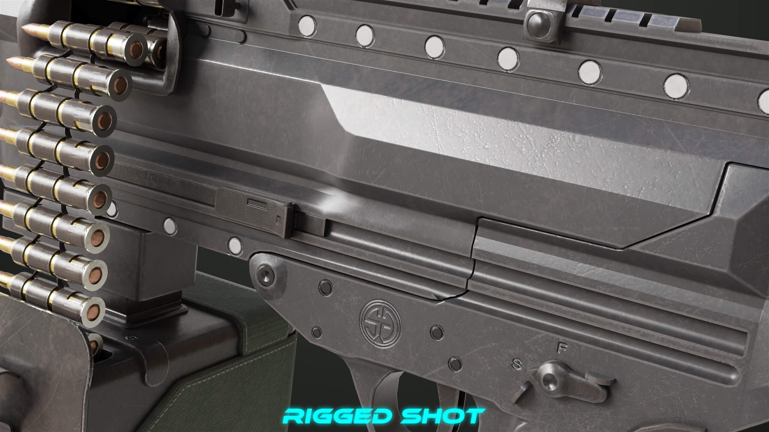 Machine Gun 14 Black All PBR Unity UE Textures - 3D Model by Eight Vertex