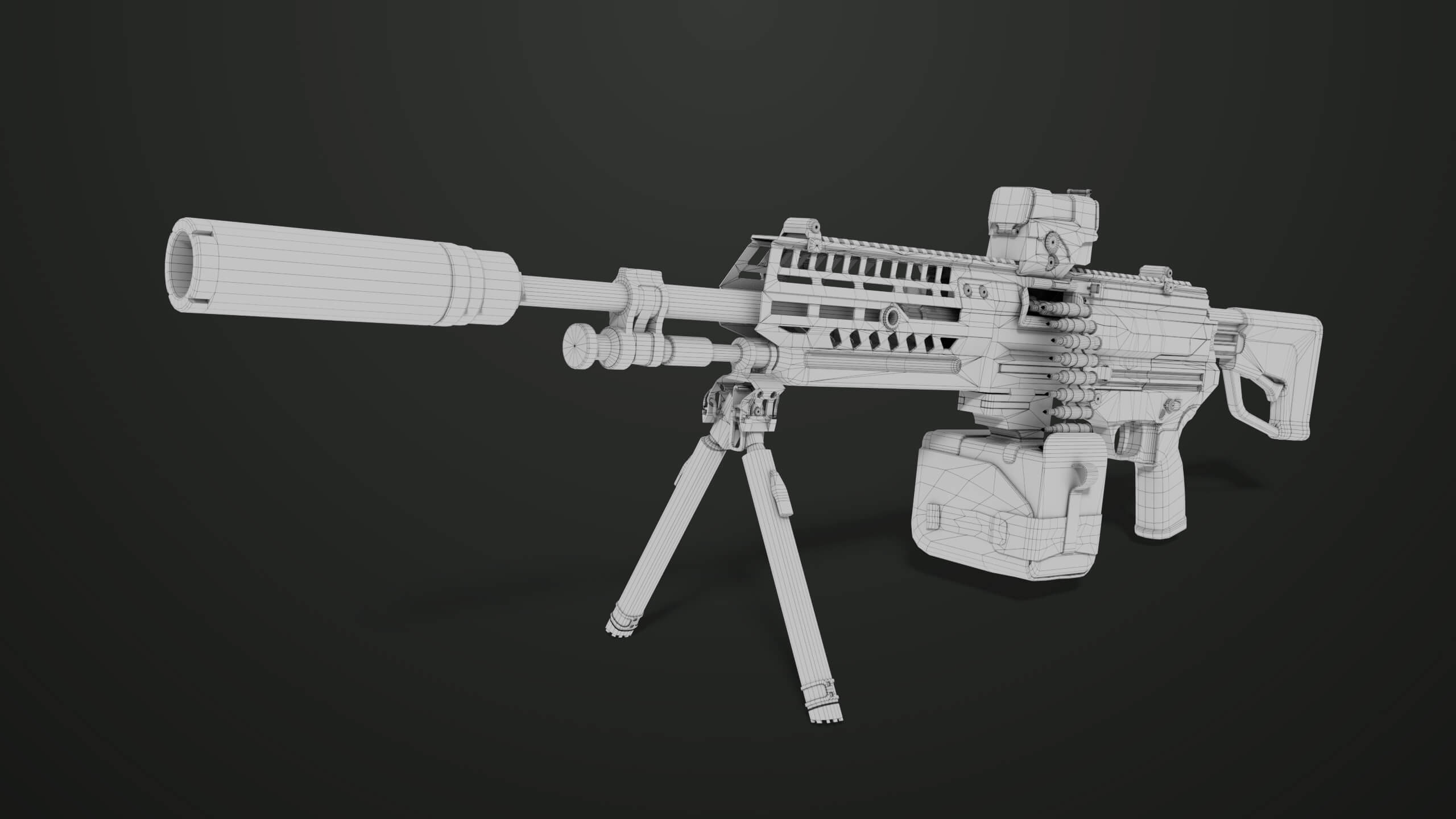 Machine Gun 14 Black All PBR Unity UE Textures - 3D Model by Eight Vertex