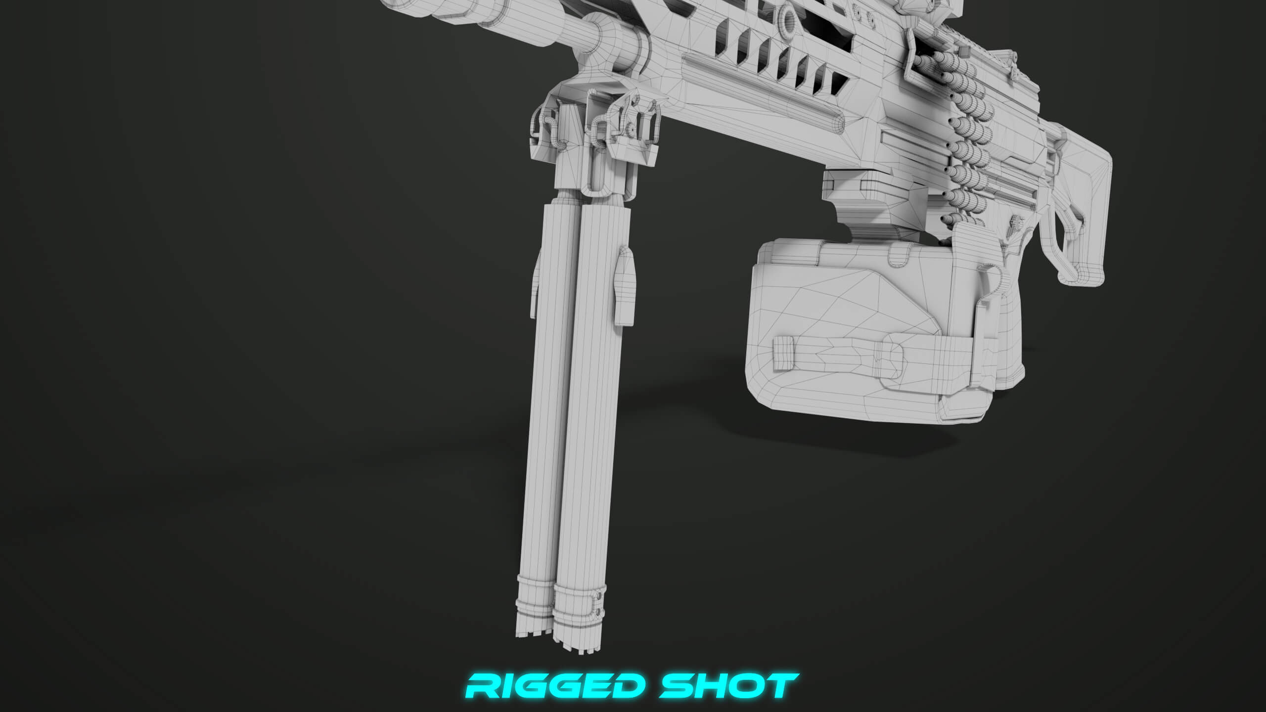 Machine Gun 14 Black All PBR Unity UE Textures - 3D Model by Eight Vertex